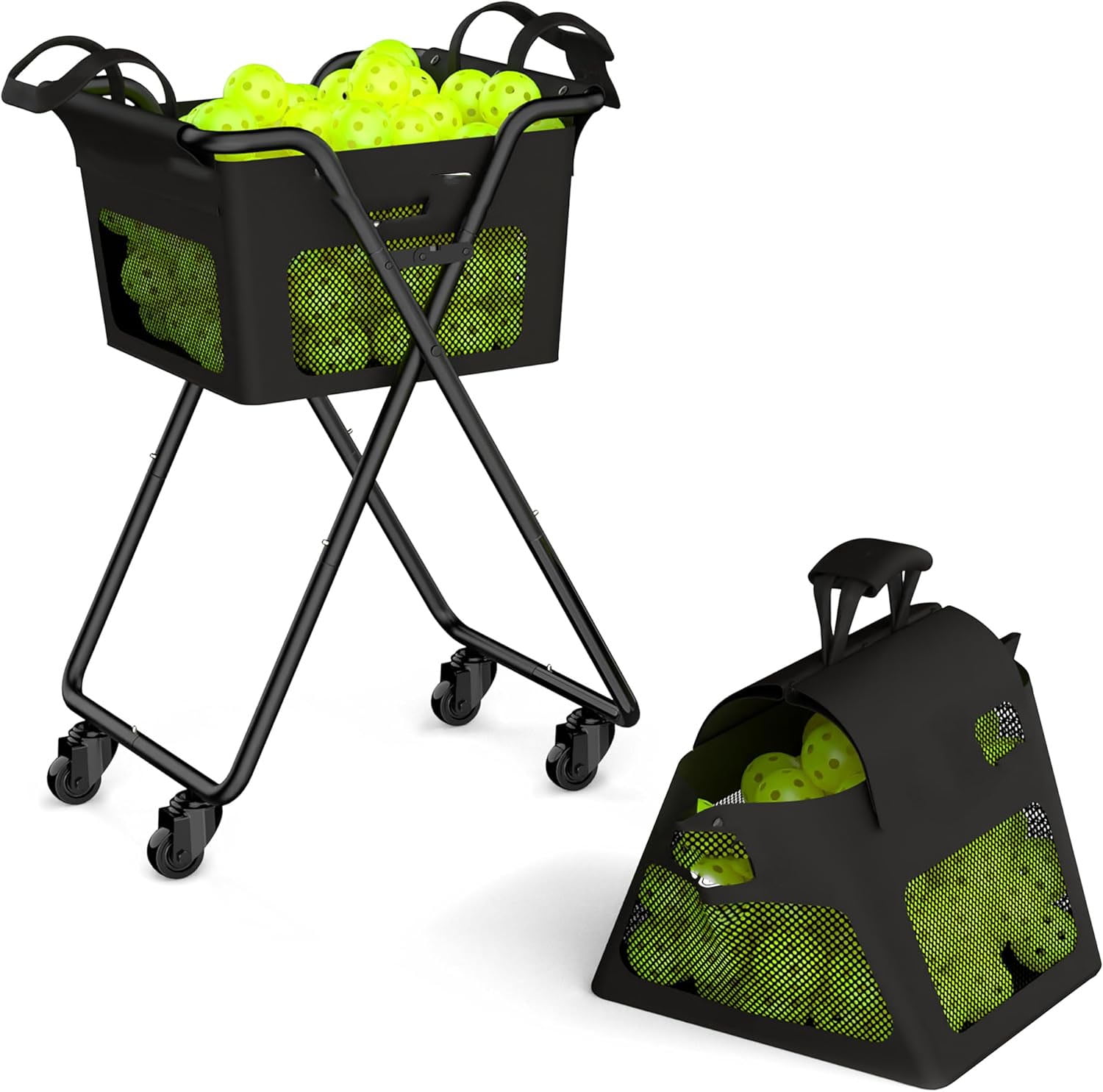 GoSports Ball Caddy with Wheels - Portable Cart holds 140 Pickleballs ...