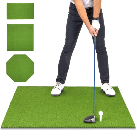 GoSports, Golf Hitting Mat, 5x4 ft, Indoor/Outdoor Turf with 3 Tees ...