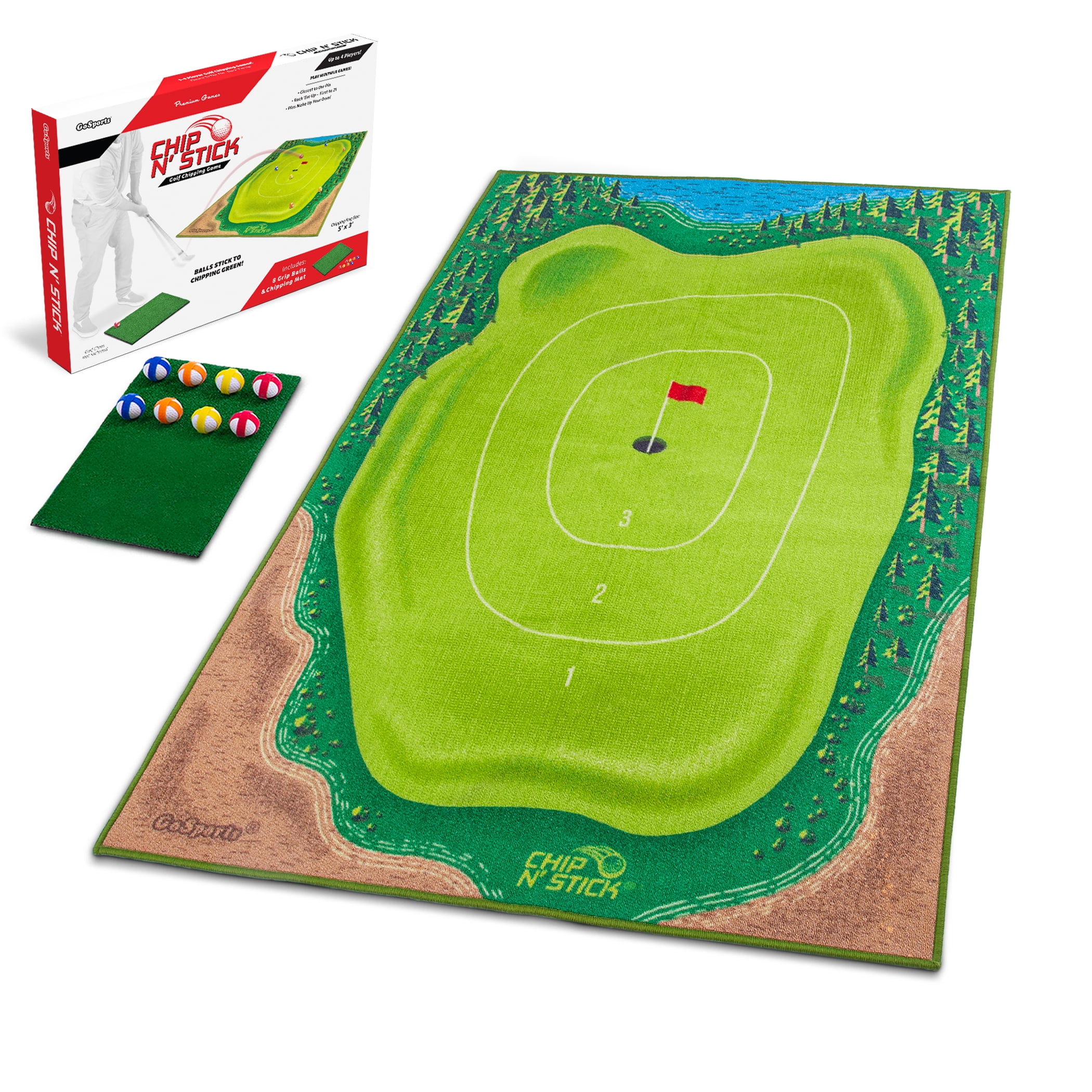 GoSports Mid-Size Chip N' Stick Golf Game - Includes 1 Game Mat, 8 Grip ...