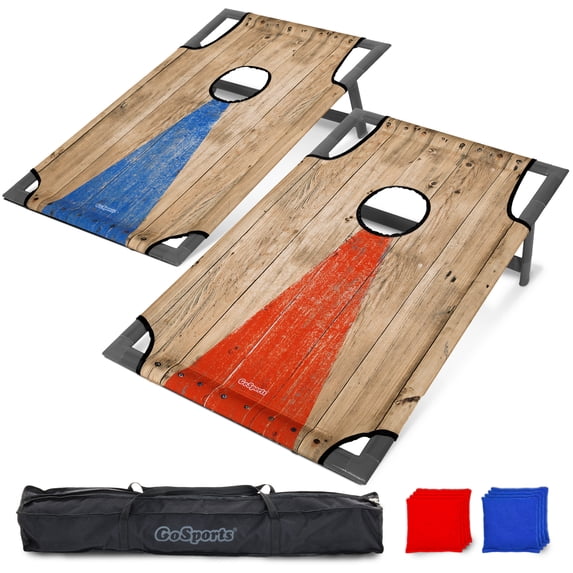 GoSports Portable PVC Framed Cornhole Toss Game Set with 8 Bean Bags ...