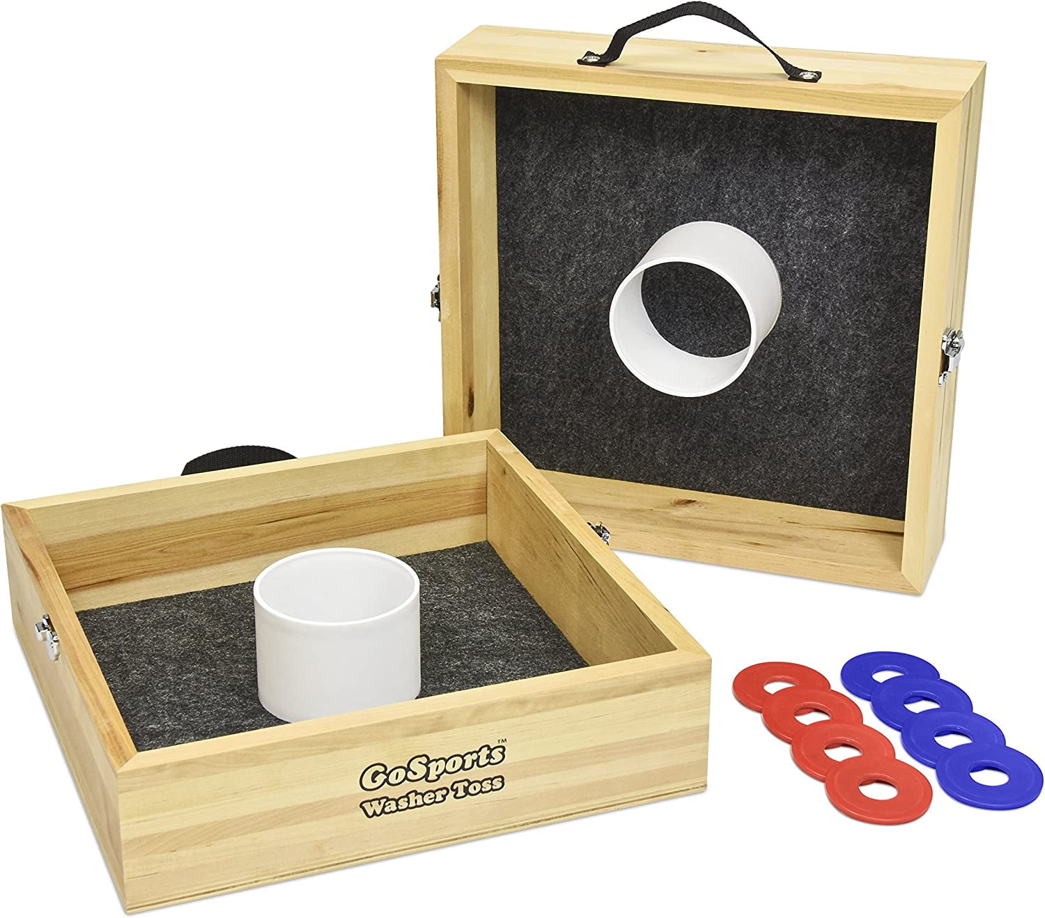 GoSports Premium Birch Wood Washer Toss Game - Portable Set Includes 2 ...