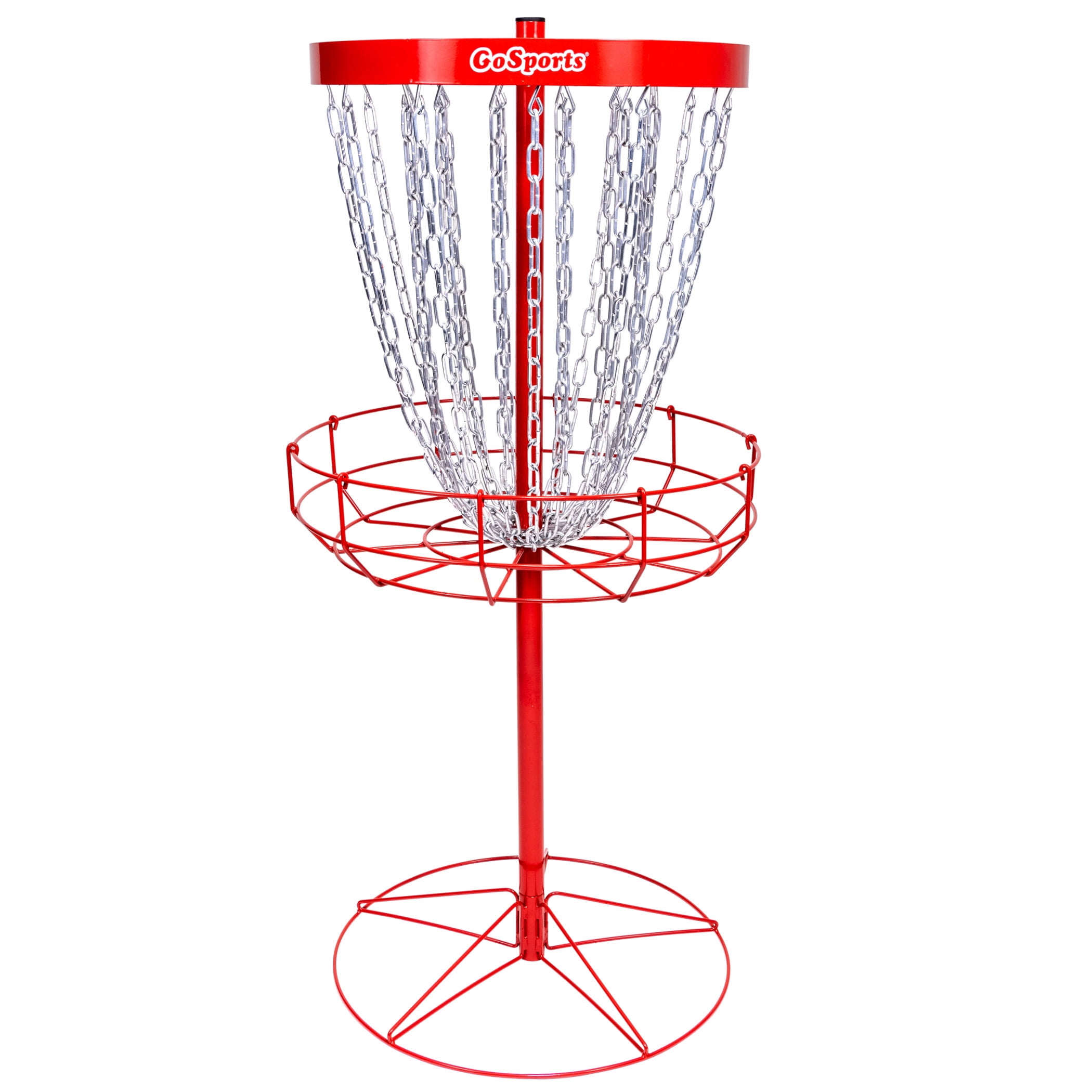 GoSports Portable Disc Golf Basket - 24 Chain Regulation Size for ...