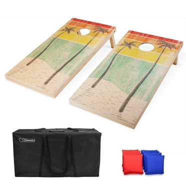 4 ft. X 2 ft. Wood Cornhole Bag Toss Boards w/ Color-Changing LED ...