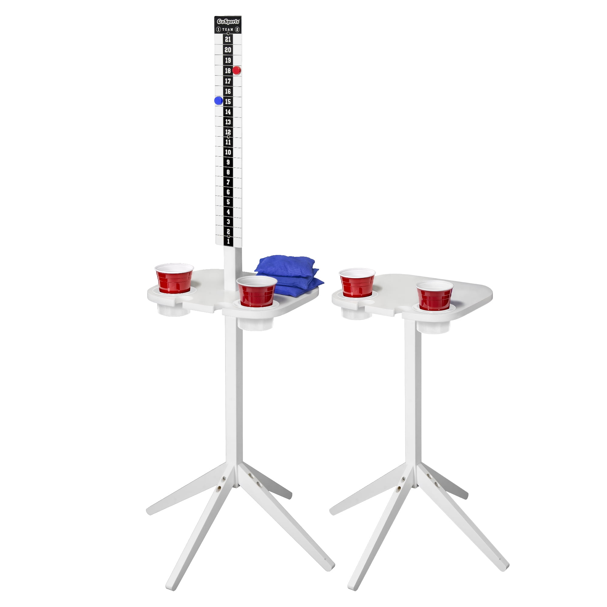 GoSports ScoreCaddy Outdoor Score Board & Drink Stand Set, White, Great ...