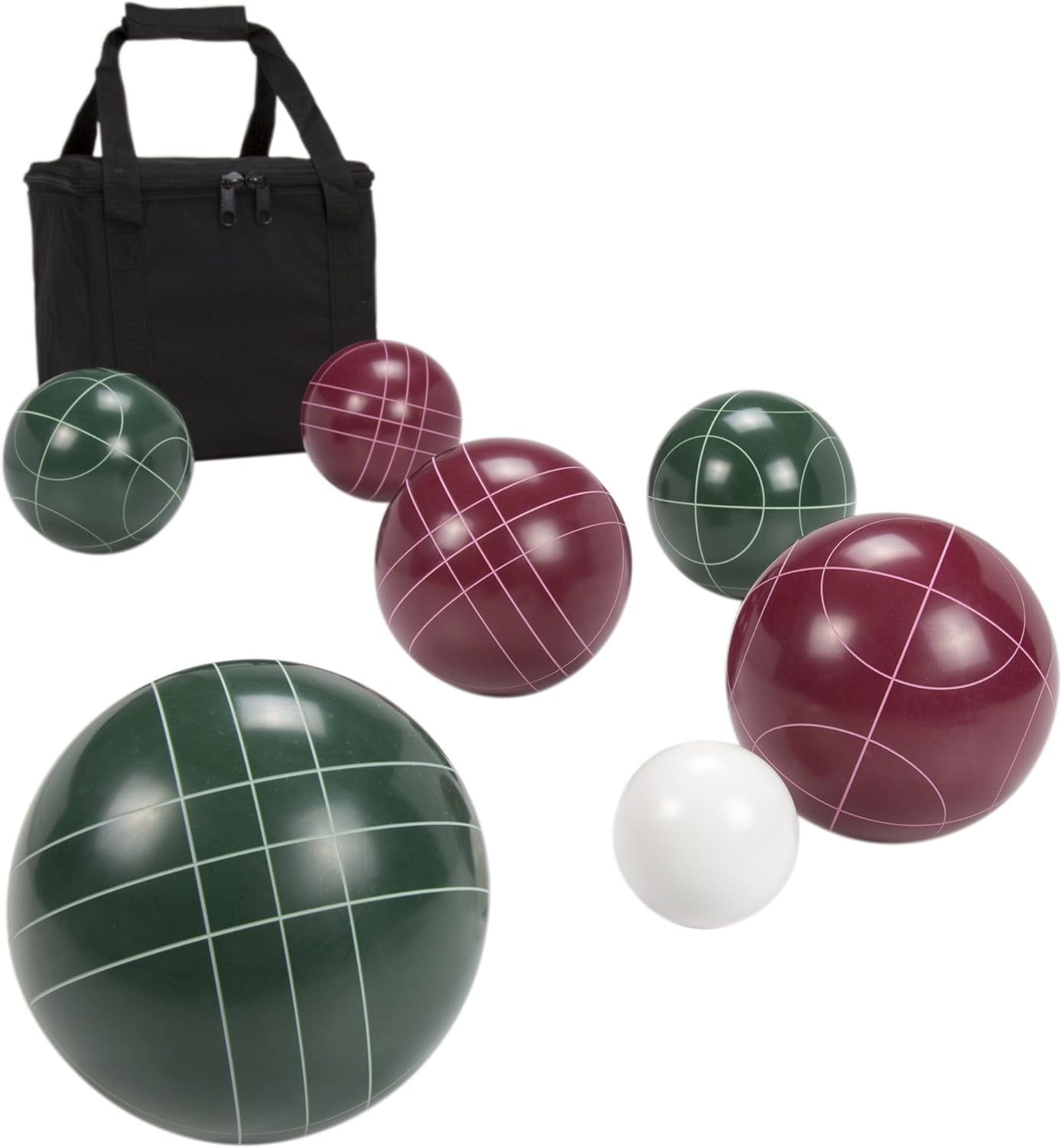 GoSports Soft Bocce Set Includes Weighted Balls, Pallino and Case, Play ...