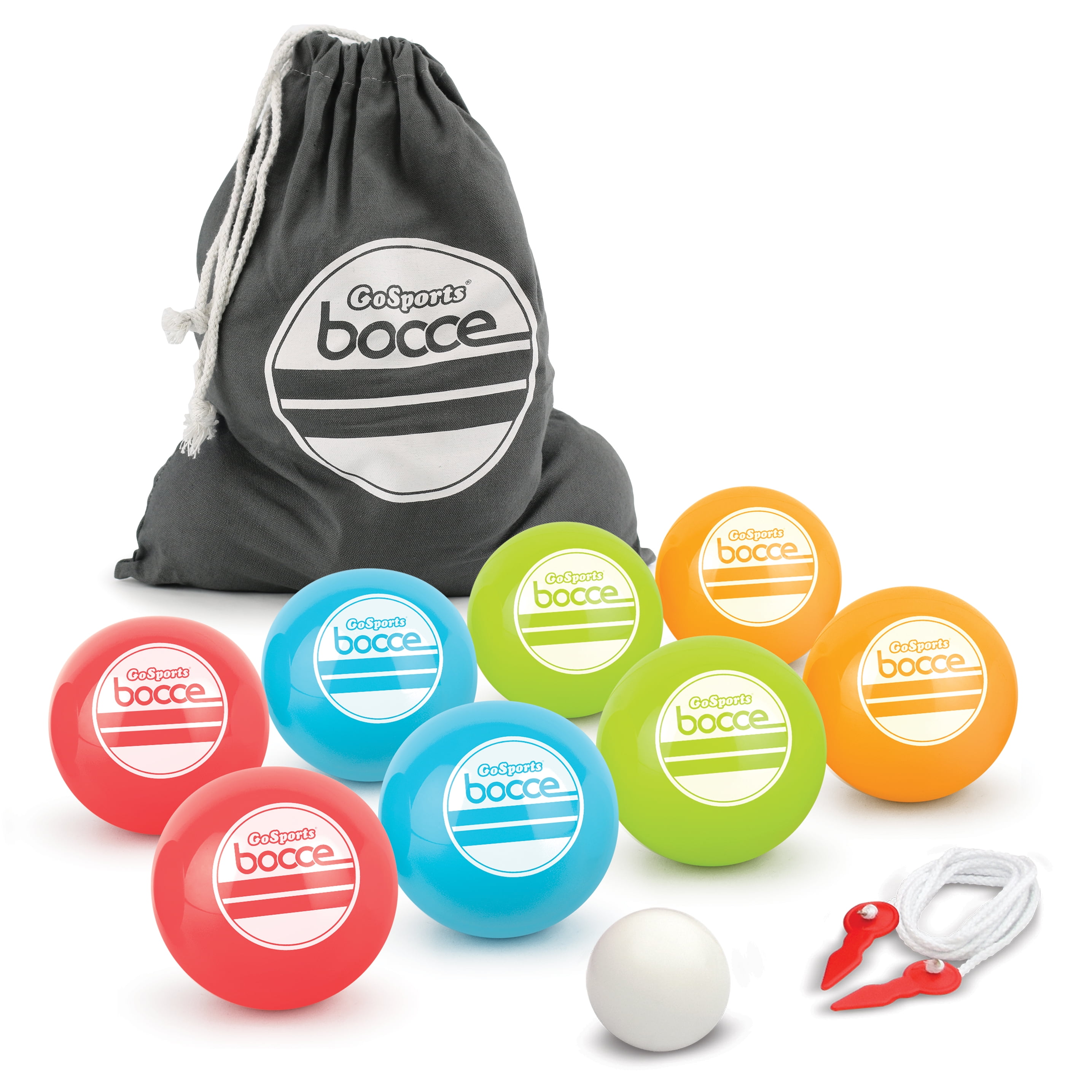 GoSports Soft Bocce Set with 8 Weighted Balls Pallino and Carrying Case ...