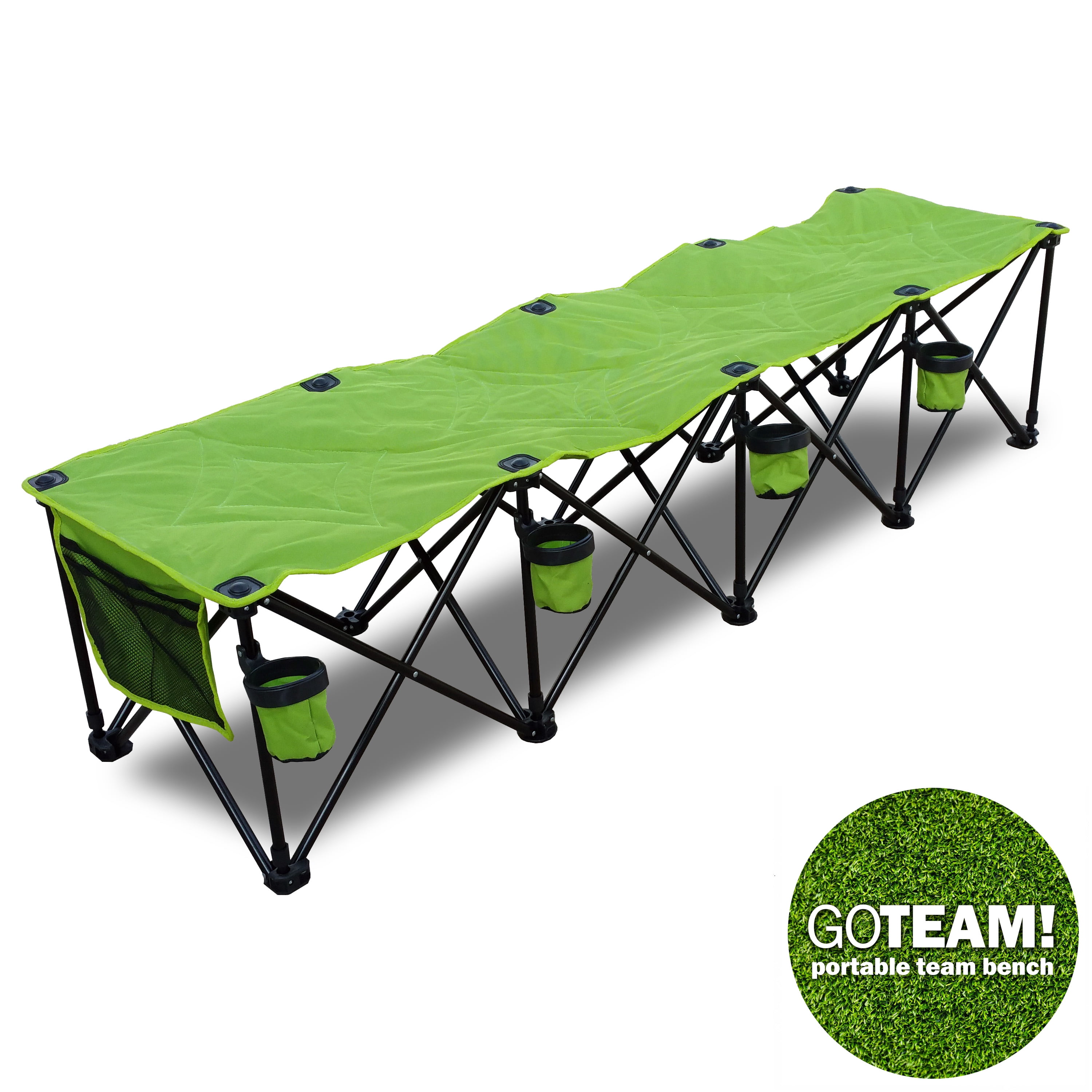 GoTEAM! 4 Seat Portable Folding Team Bench - Green - Walmart.com