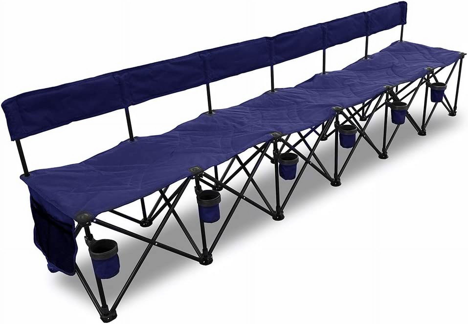 GoTEAM! Pro 6 Seat Portable Folding Team Bench w/Cupholders - Soccer ...