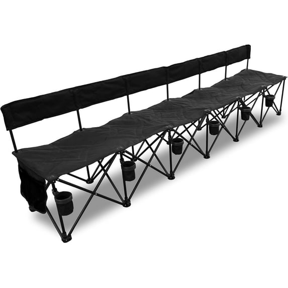 GoTEAM! Pro 6 Seat Portable Folding Team Bench w/Cupholders - Soccer ...