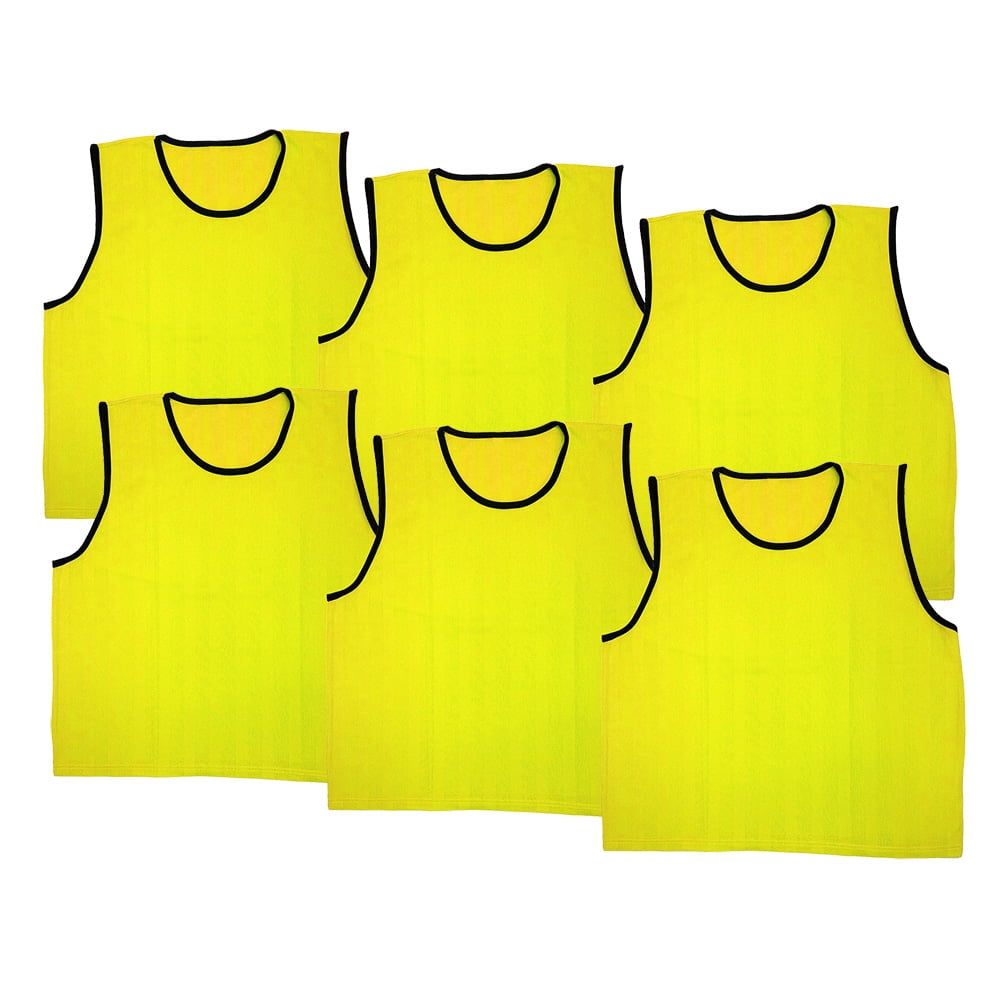 GoTEAM! Pro Striped Mesh Sport Training Pinnies- Youth Yellow - Set of ...