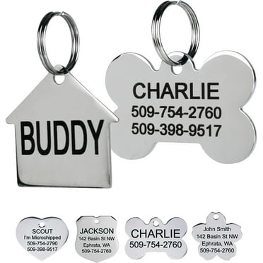 Personalized Dog Tag, Bone Shaped Dog Tags for Dogs, Stainless Steel ...