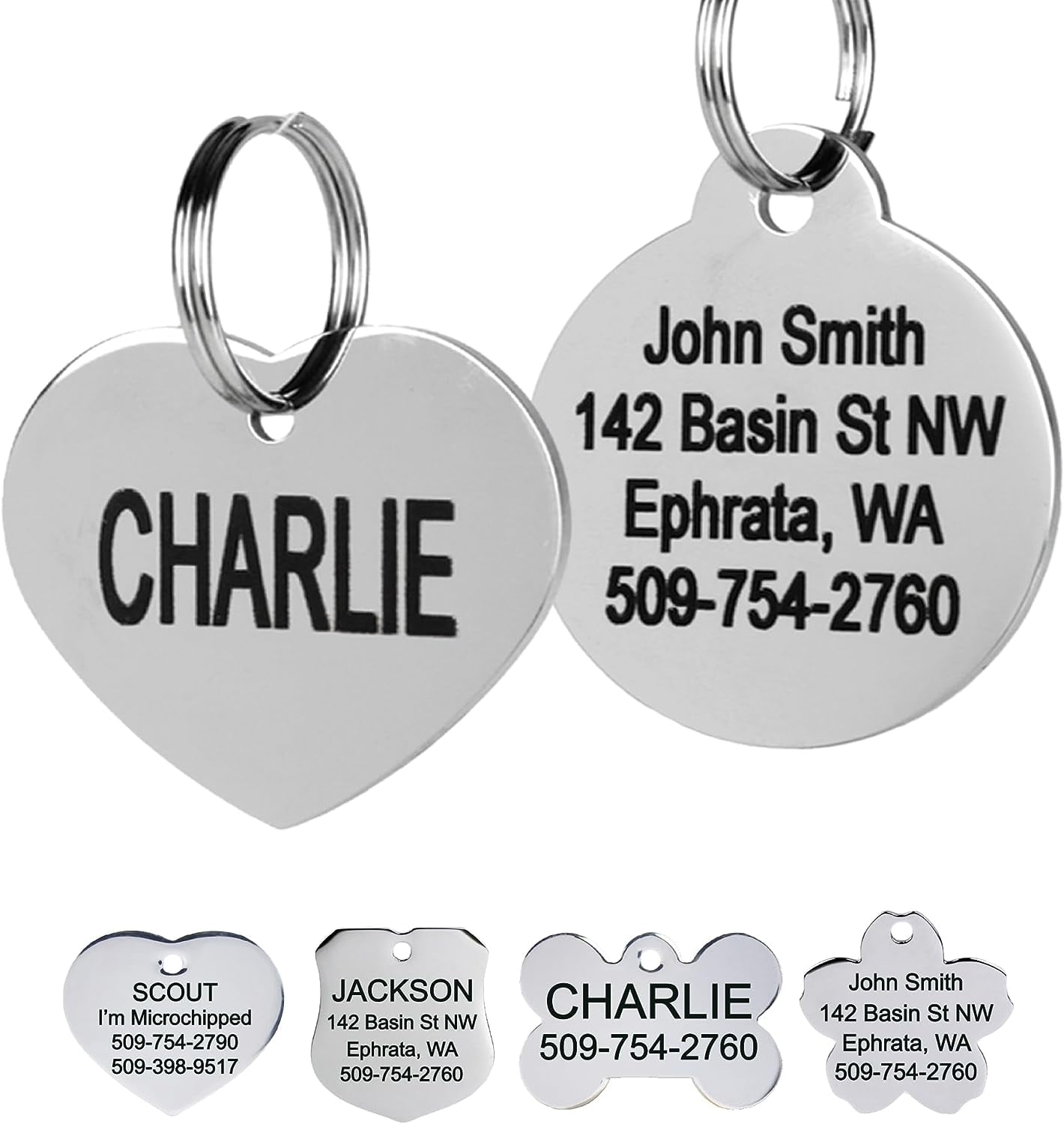GoTags Stainless Steel Pet ID Tags, Personalized Dog Tags and Cat Tags ...
