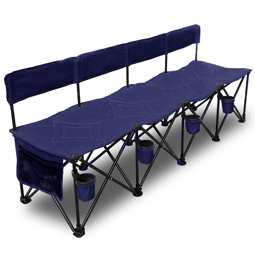 GoTEAM! Pro 4-Seat Foldable Sports Outdoor Camping Bench - Navy Blue ...