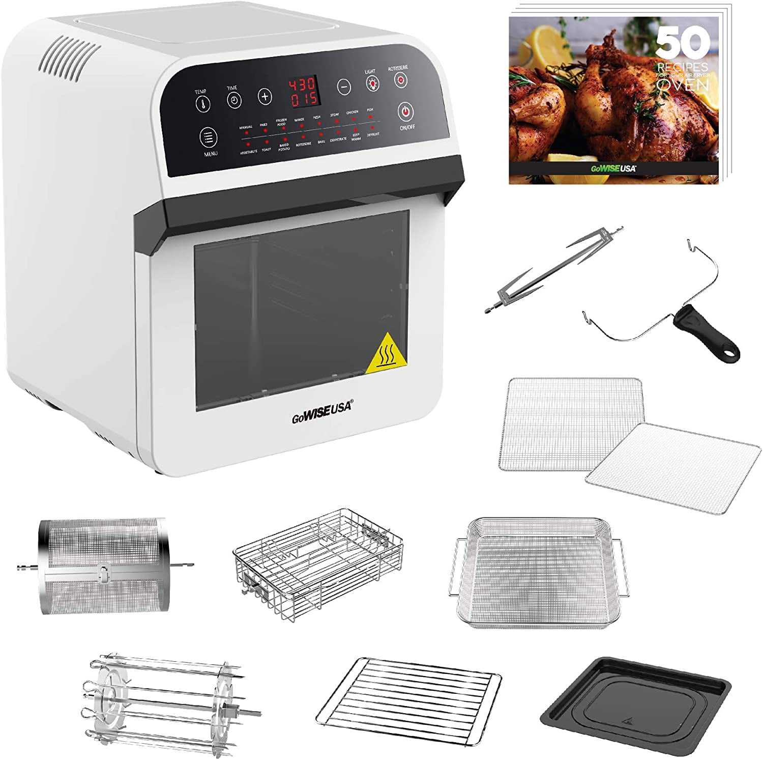 GoWISE USA GW44800-O Deluxe 12.7-Quarts 15-in-1 Electric Air Fryer Oven ...