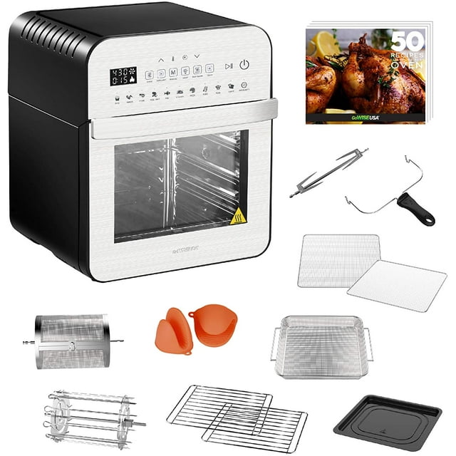 GoWISE USA GW44800-O Deluxe 12.7-Quarts 15-in-1 Electric Air Fryer Oven with Rotisserie and ...