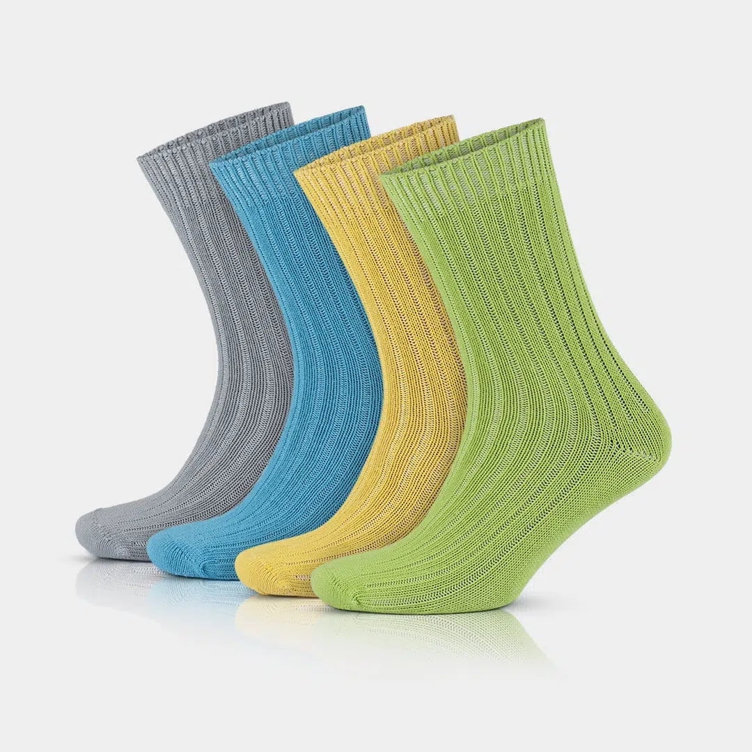 GoWith 97% Cotton Socks for Men and Women | Colorful Crew Socks | 4 ...