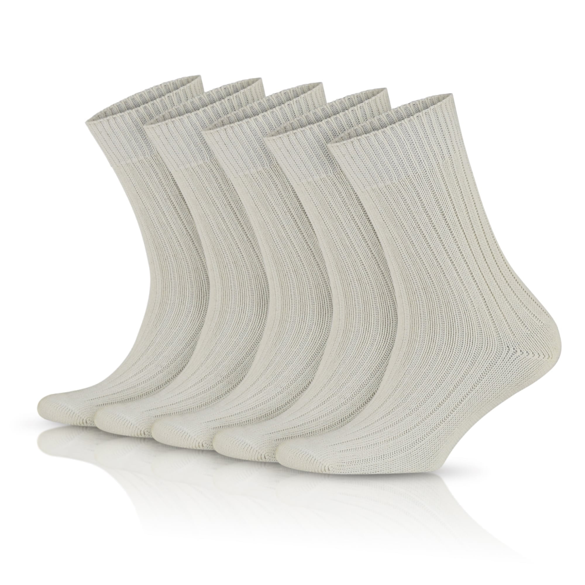 GoWith 97% Cotton Socks For Men and Women | Undyed Comfy Crew Socks | 5 ...