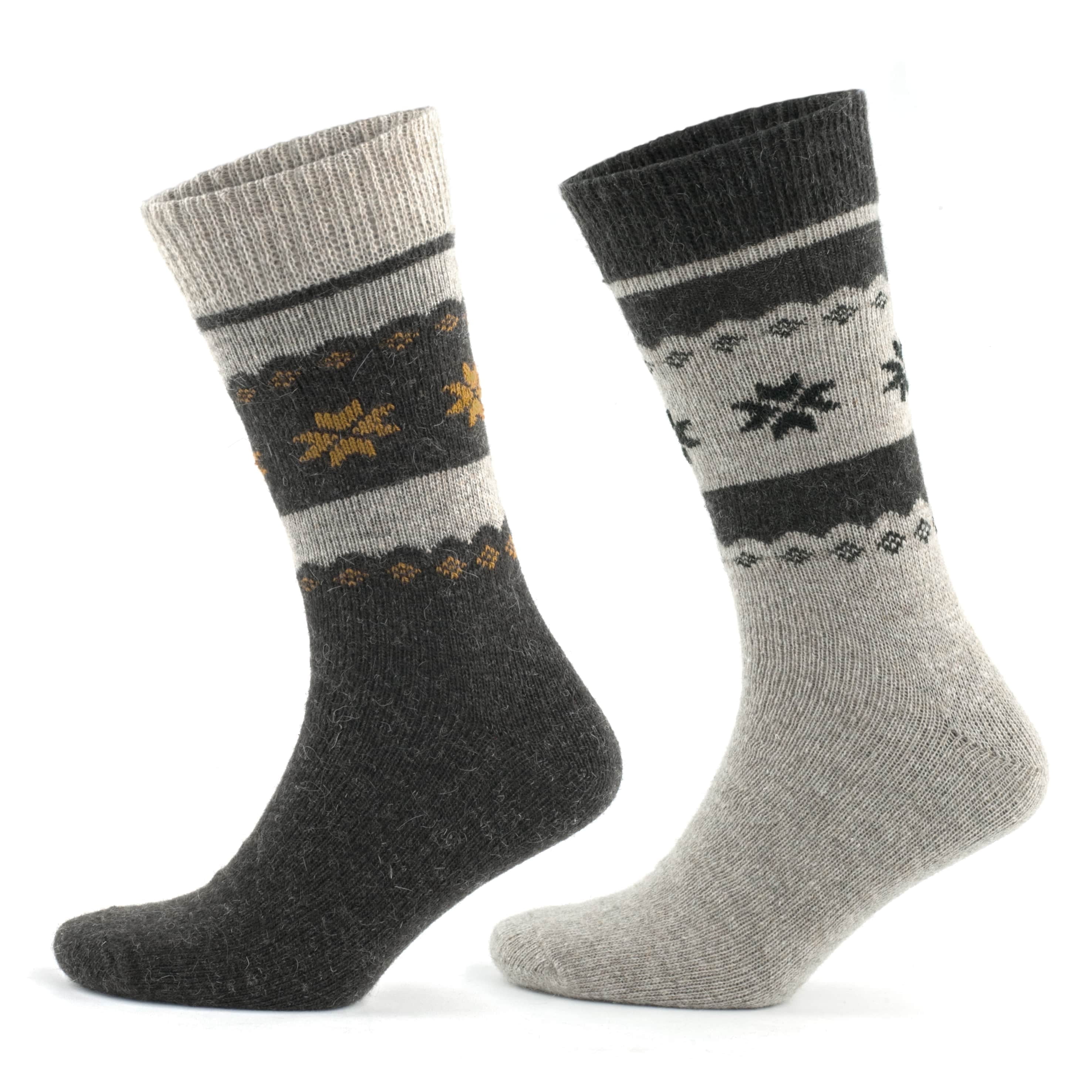 GoWith Unisex Alpaca-Merino Wool Winter Socks, Warm Crew Style, 2 Pairs ...