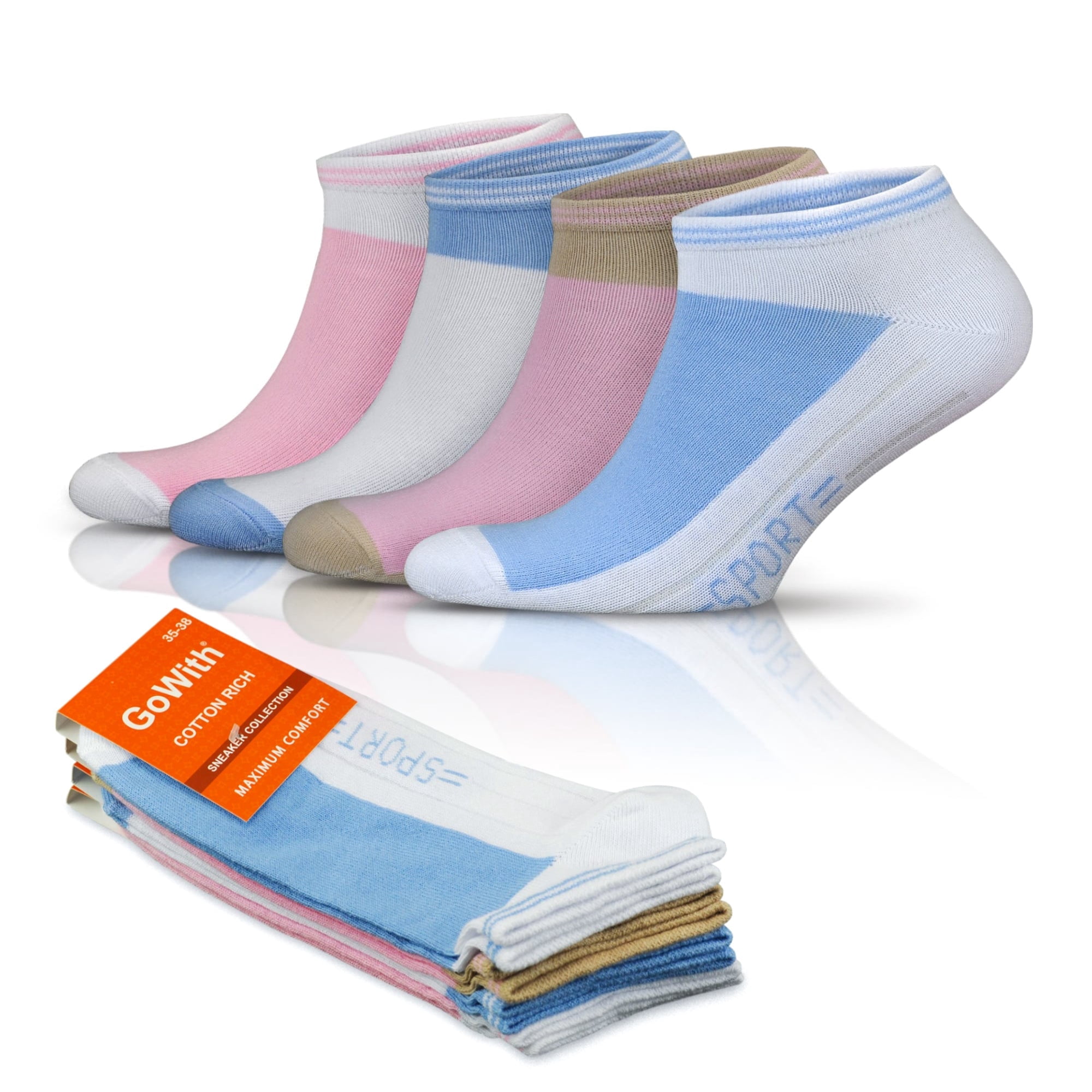 GoWith Cotton Colorful Low Cut Socks For Women | 4 Pairs | Model: 2130 ...