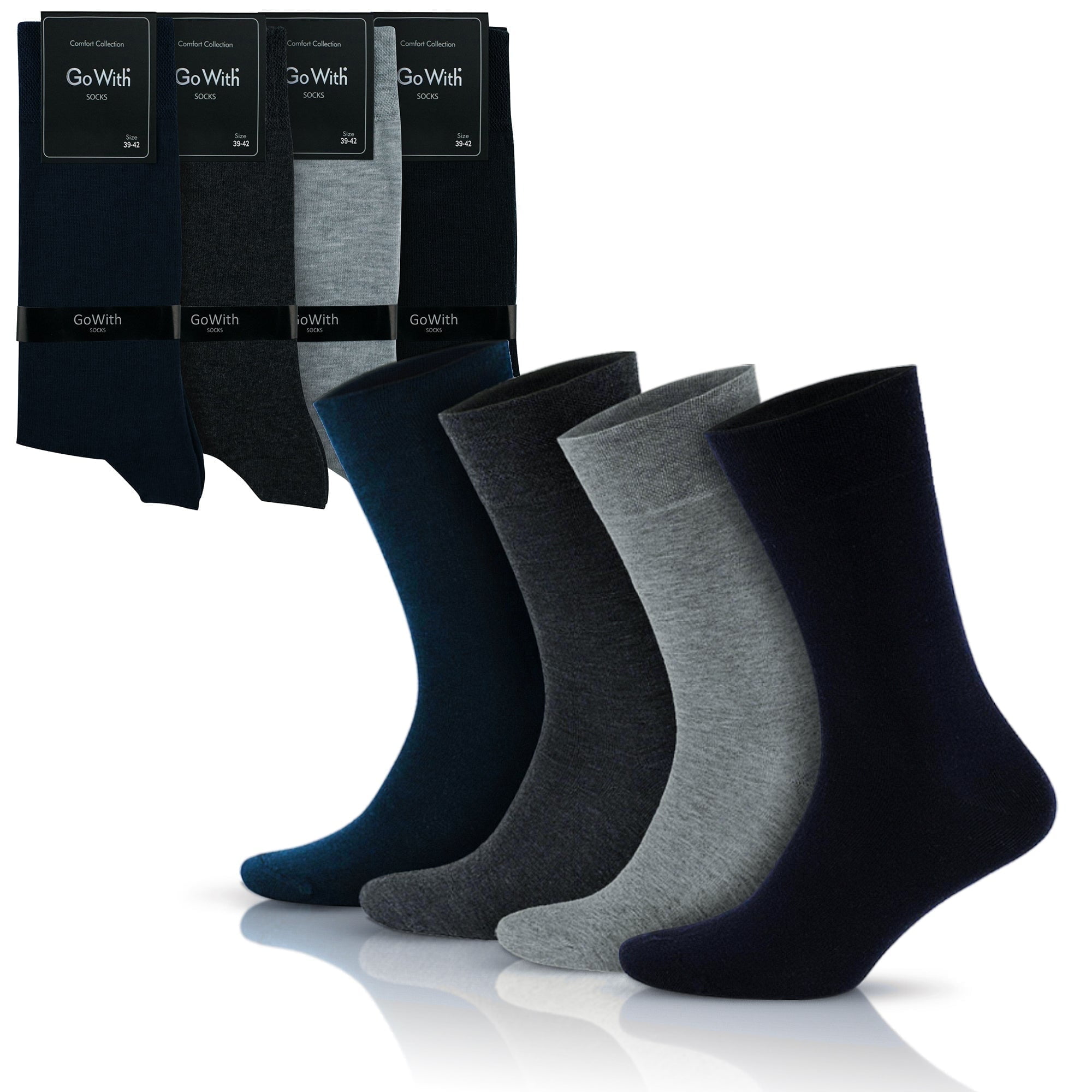 GoWith Men's Cotton Dress Socks | High-Quality, Breathable, Thin & Soft ...