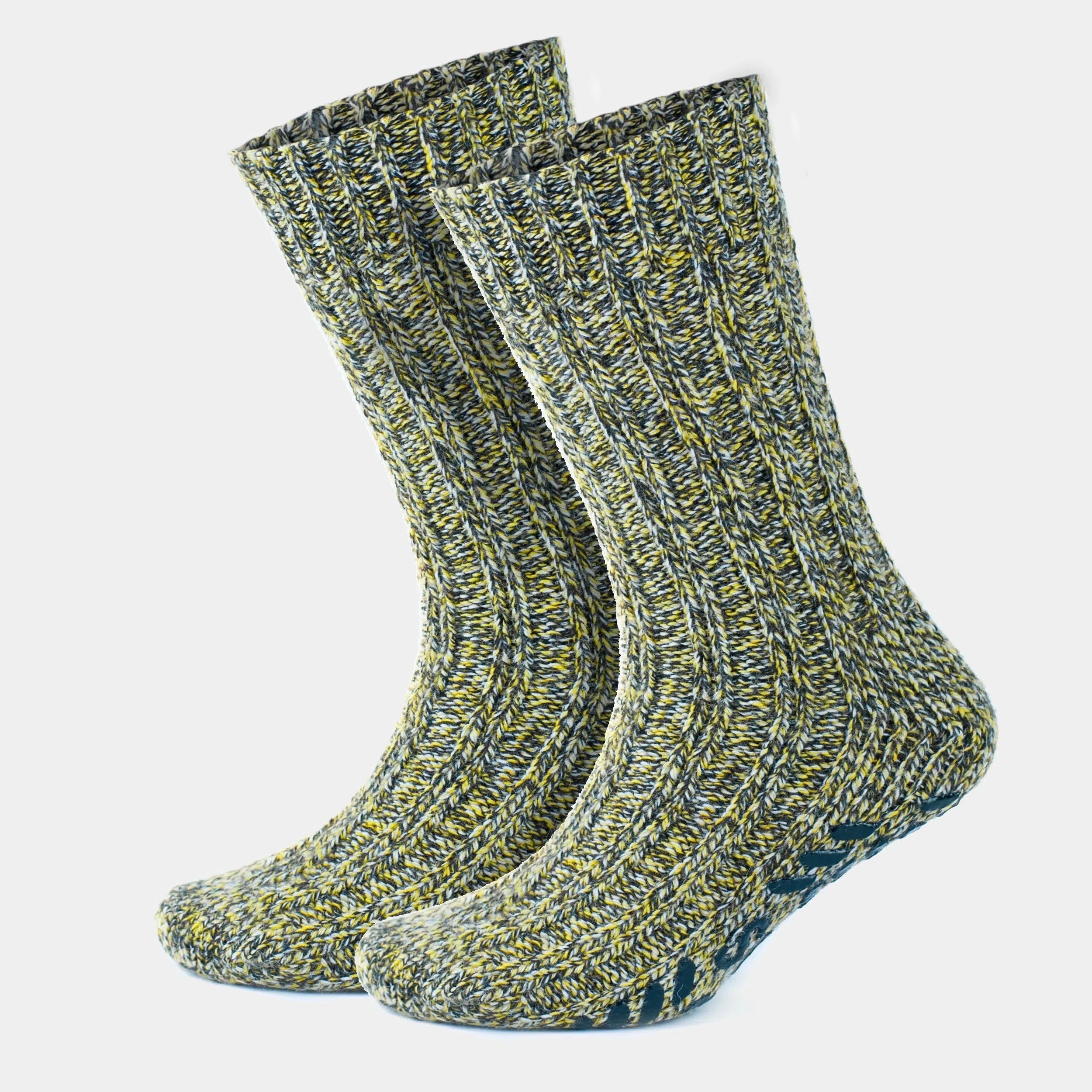 GoWith Merino Wool Grip Socks For Men | Yellow No-Slip Socks | 2 Pairs ...