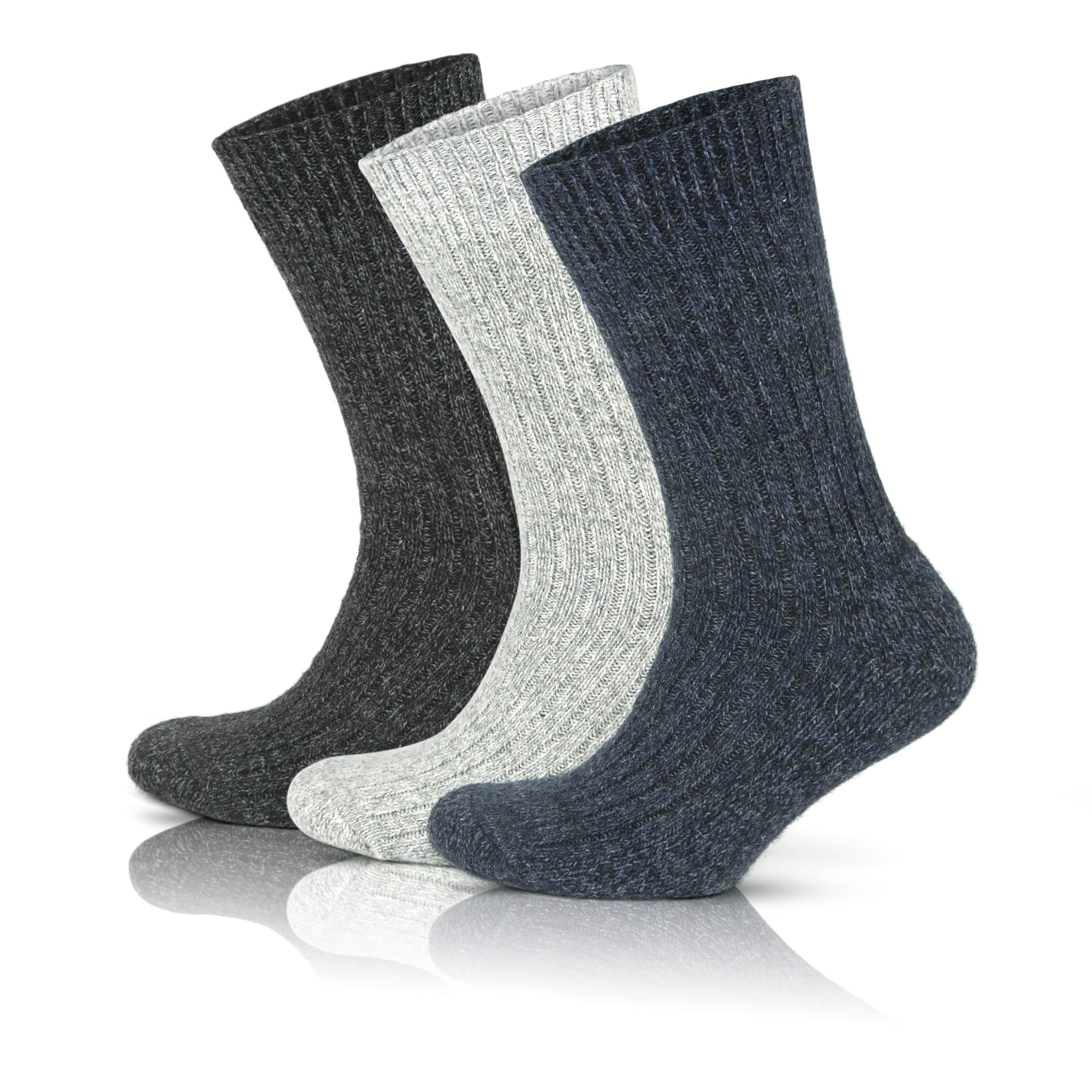 GoWith Men's Merino Wool Socks | Cold Weather Hiking | Soft & Thick | 3 ...