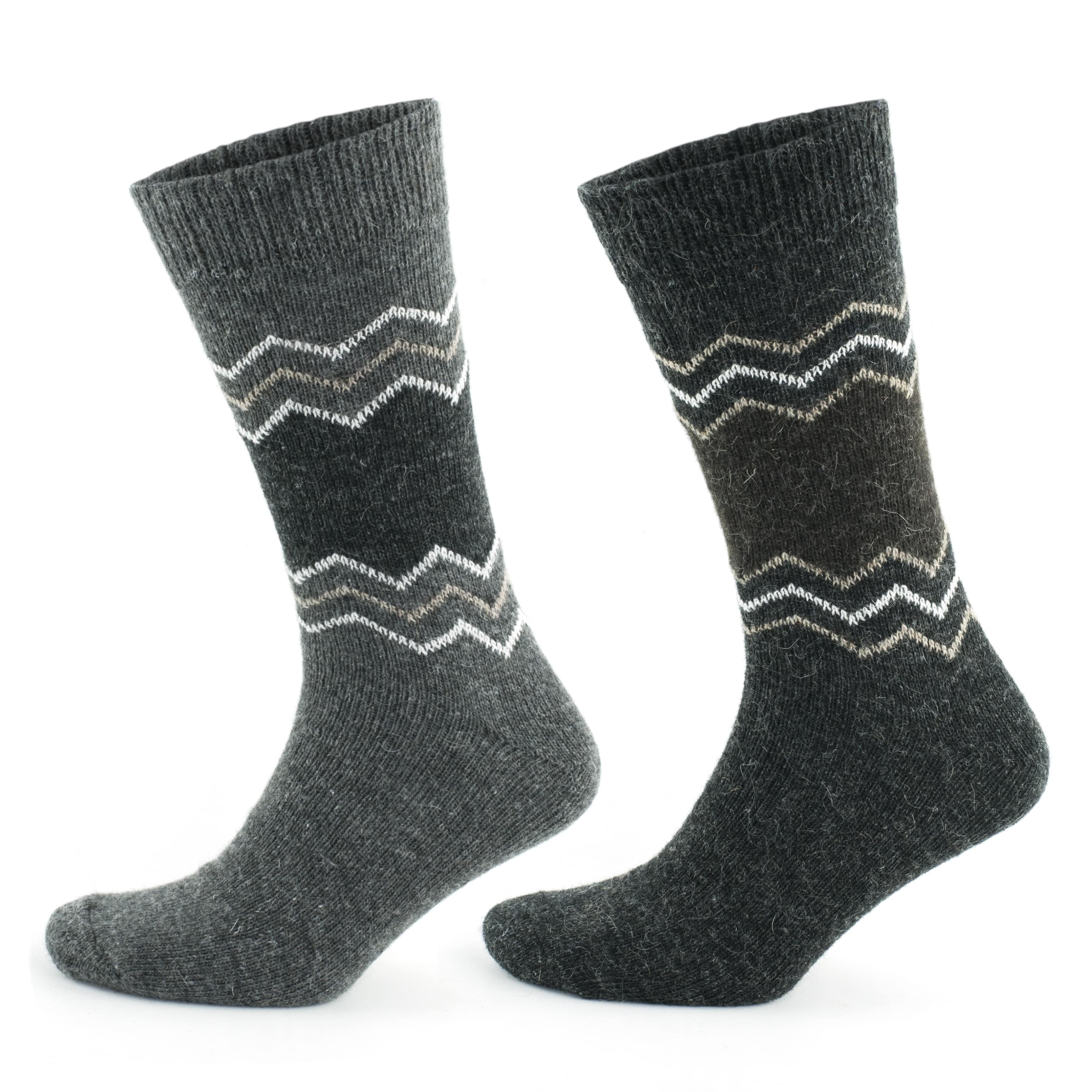 GoWith Unisex Alpaca Wool Cozy Thermal Warm Winter Crew Socks | 2 Pairs ...