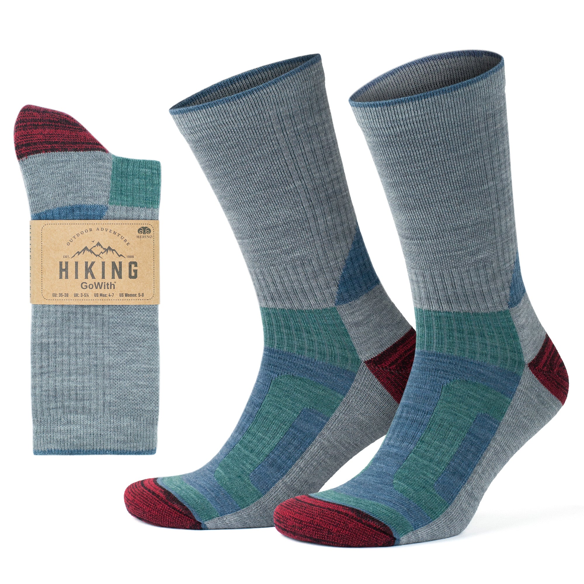Men Merino Wool Hiking Socks -Lightweight-6 Pairs Pack Black - Walmart.com