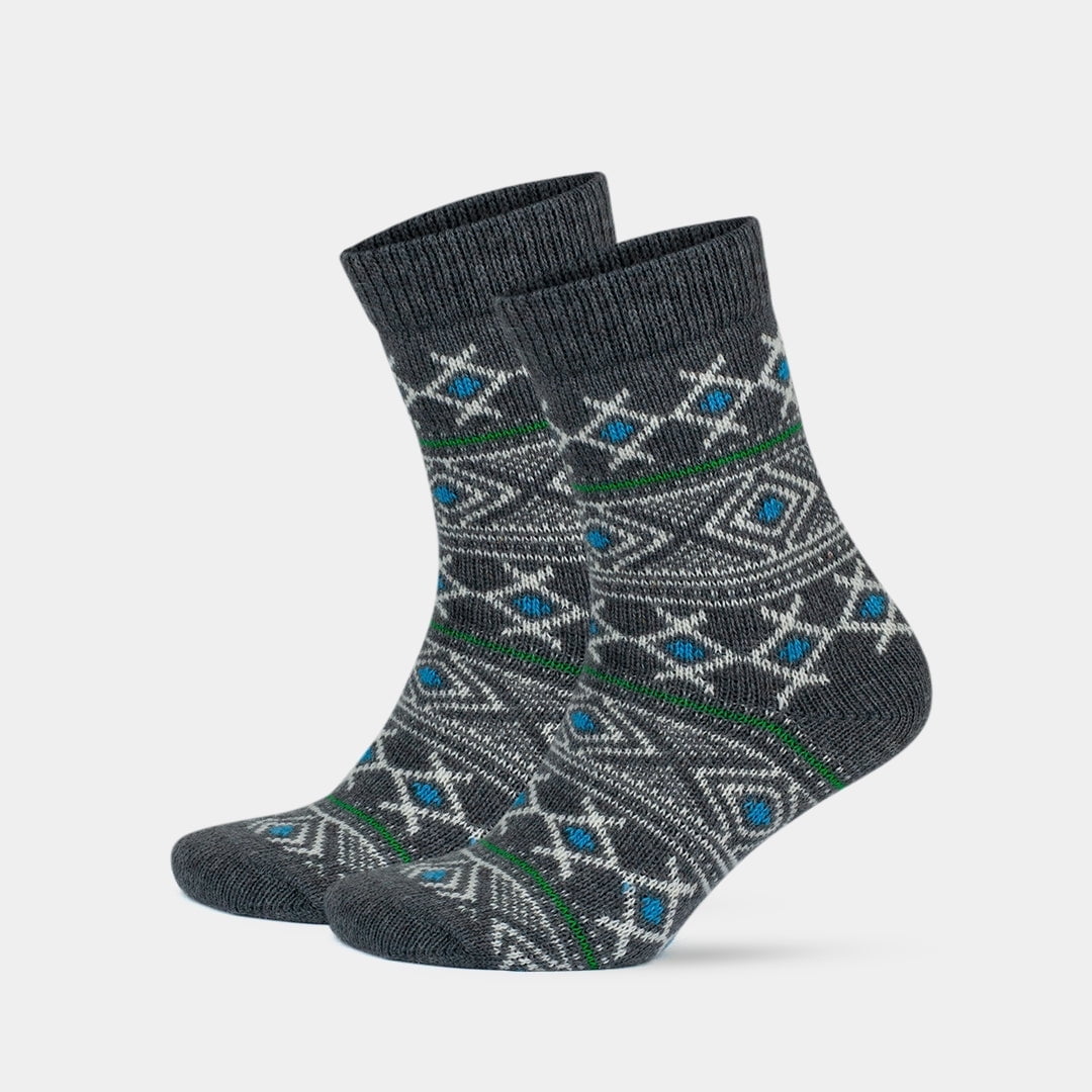 GoWith Women's Alpaca Wool Crew Vintage Socks with Nordic Pattern | 2 ...