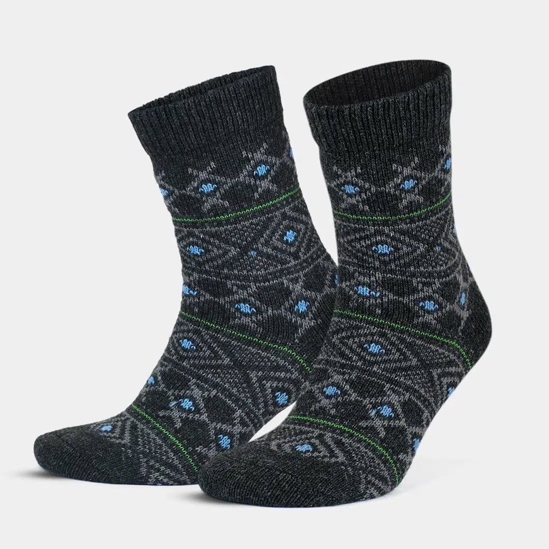 GoWith Women's Alpaca Wool Crew Vintage Socks with Nordic Pattern | 2 ...