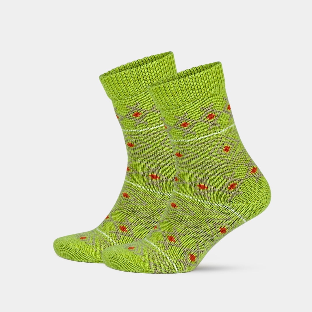 GoWith Women's Alpaca Wool Crew Vintage Socks with Nordic Pattern | 2 ...