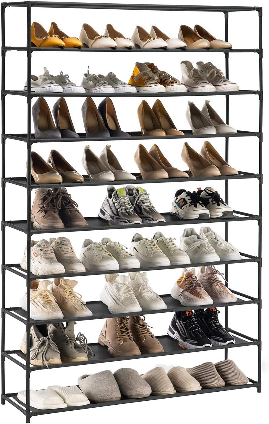 GoXteam 10 Tiers Shoe Rack, 50 Pairs Large Shoe Rack Organizer, Space ...