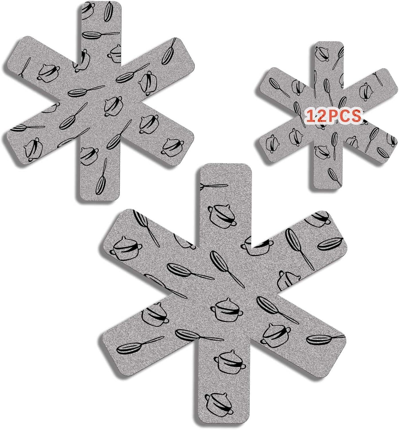 GoXteam 12 PCS pan Protectors for Stacking, Set of 3 Different Size 11 ...