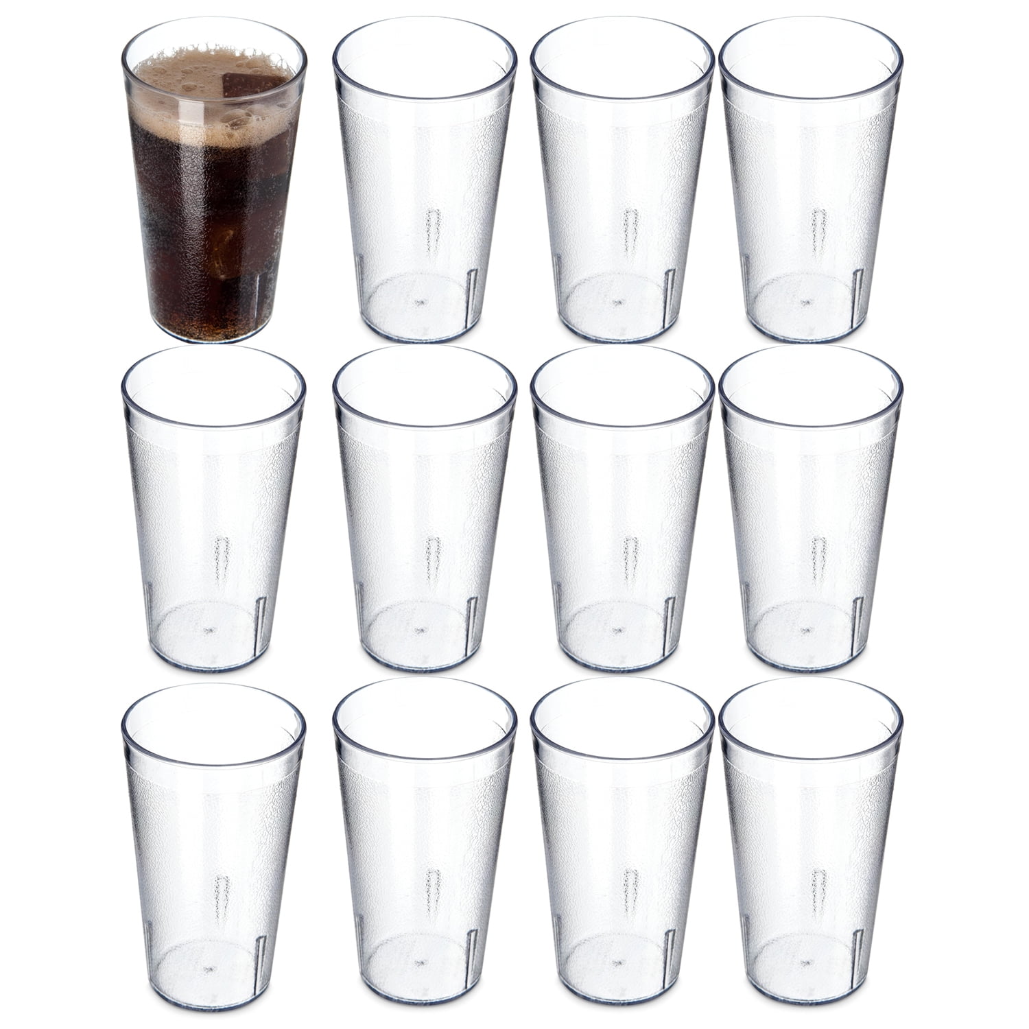 GoXteam 12 Pack 12oz Stadium Cups Reusable Unbreakable Stackable ...