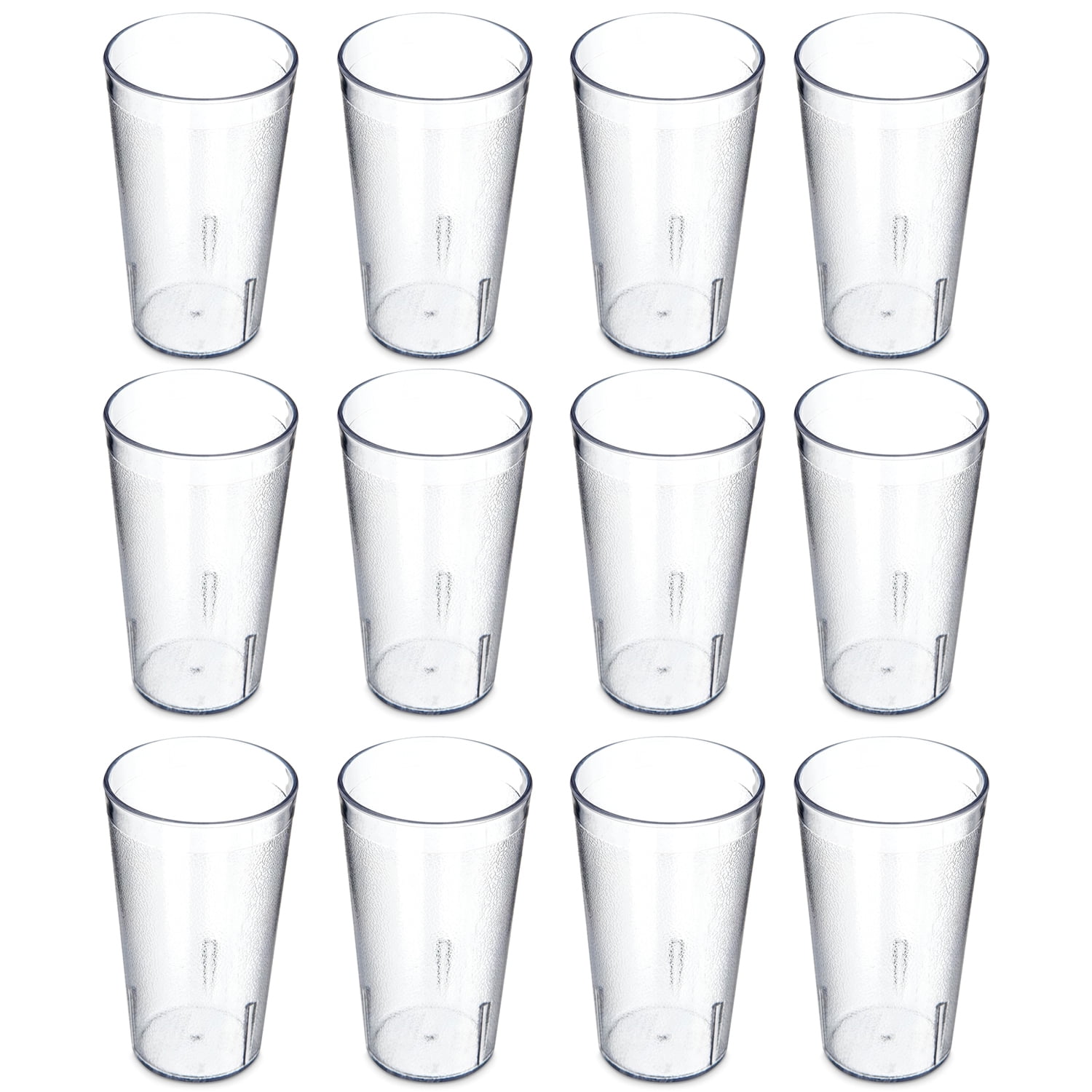 GoXteam 16-Ounce Plastic Tumblers (Set of 12), Plastic Drinking Glasses ...