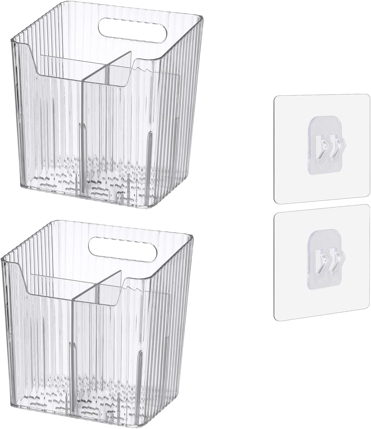 GoXteam 2 Pack Small Hanging Kitchen Baskets, Adhesive Wire Wall ...