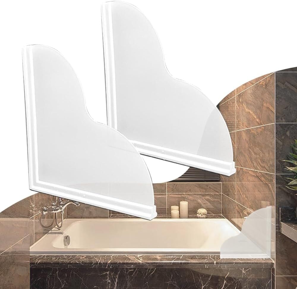 GoXteam 2 Pieces Shower Splash Guard Kit, Bathroom Bath Tub Splash ...