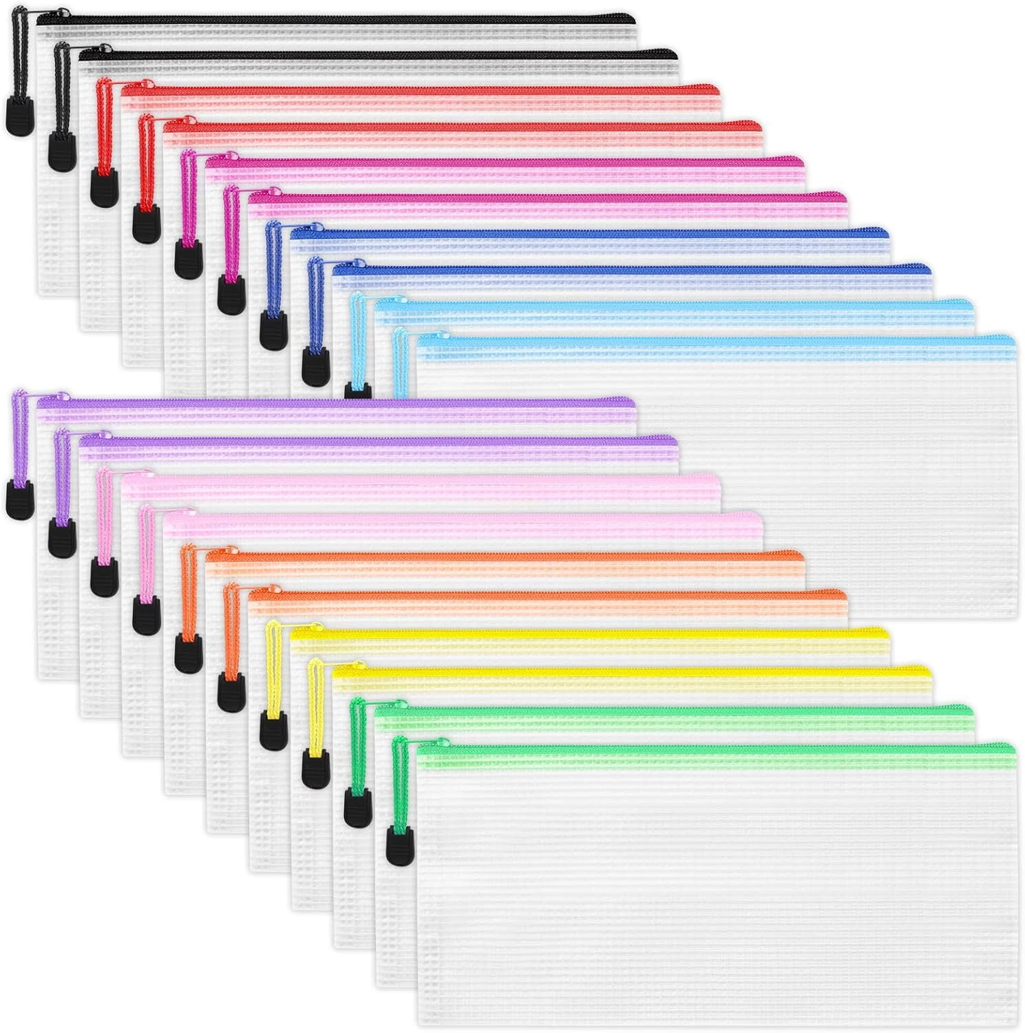 GoXteam 20pcs Mesh Zipper Pouch Bags, Board Game Storage Zipper Bags ...