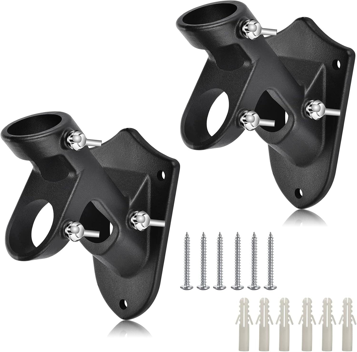 GoXteam 2Pack Flag Pole Holder Brackets, 1" Flag Pole Mounting Bracket ...