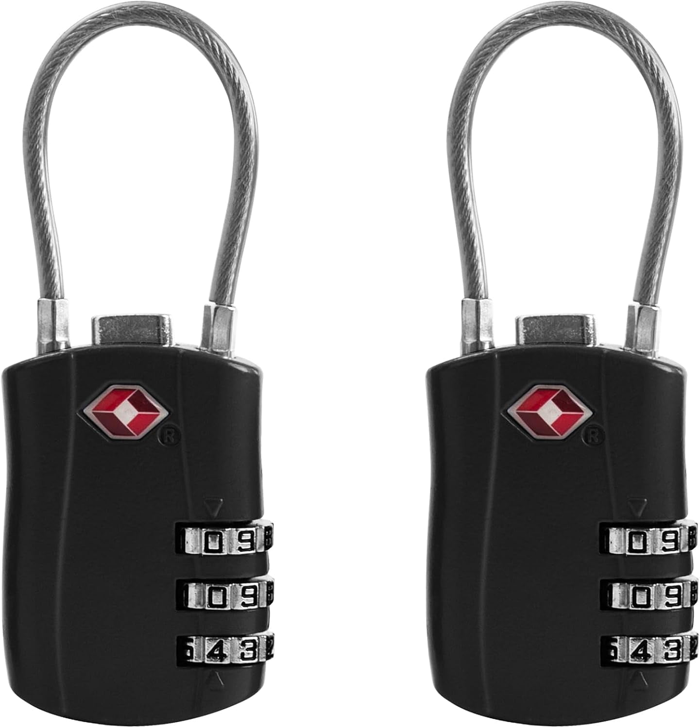 GoXteam 2Pack TSA Approved Travel Combination Luggage Cable Locks for ...