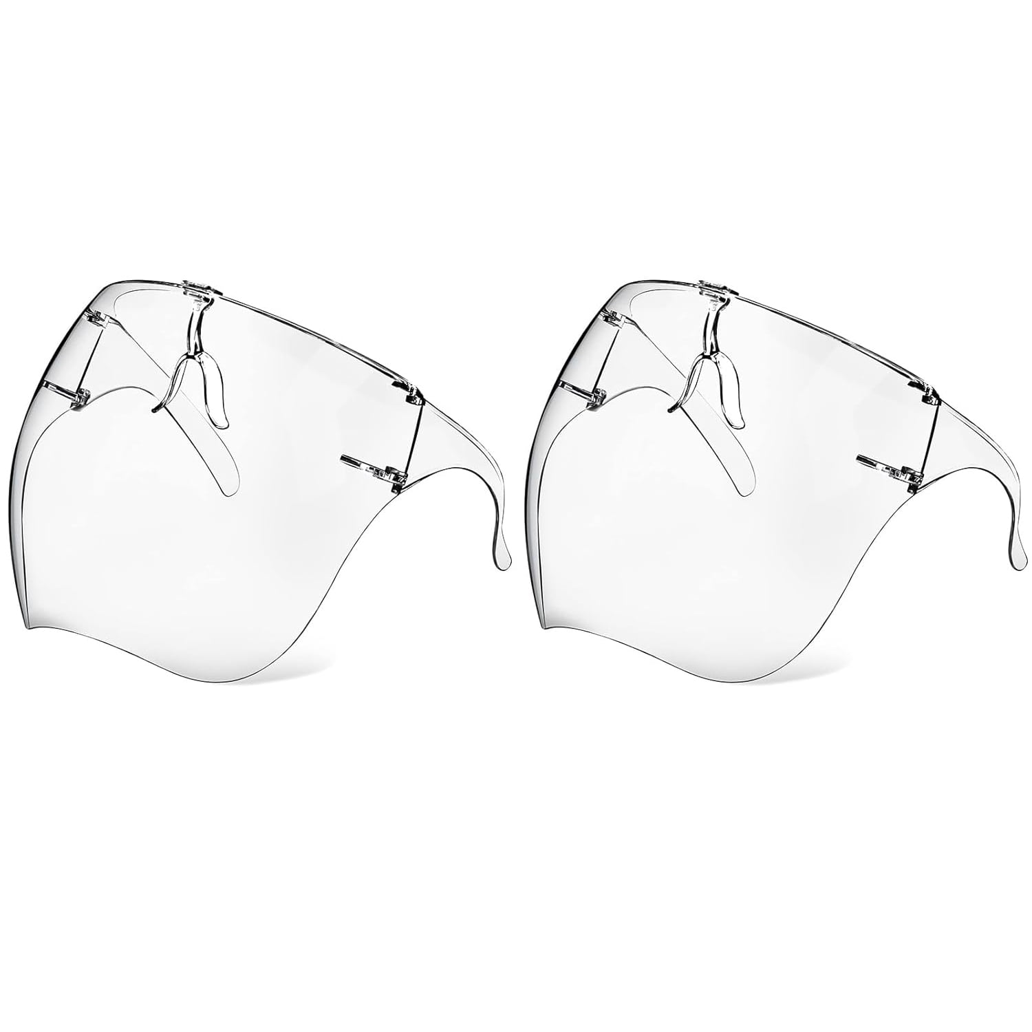 GoXteam 2Pack Unisex Clear Full Face Shield with Glasses, Anti Fog ...