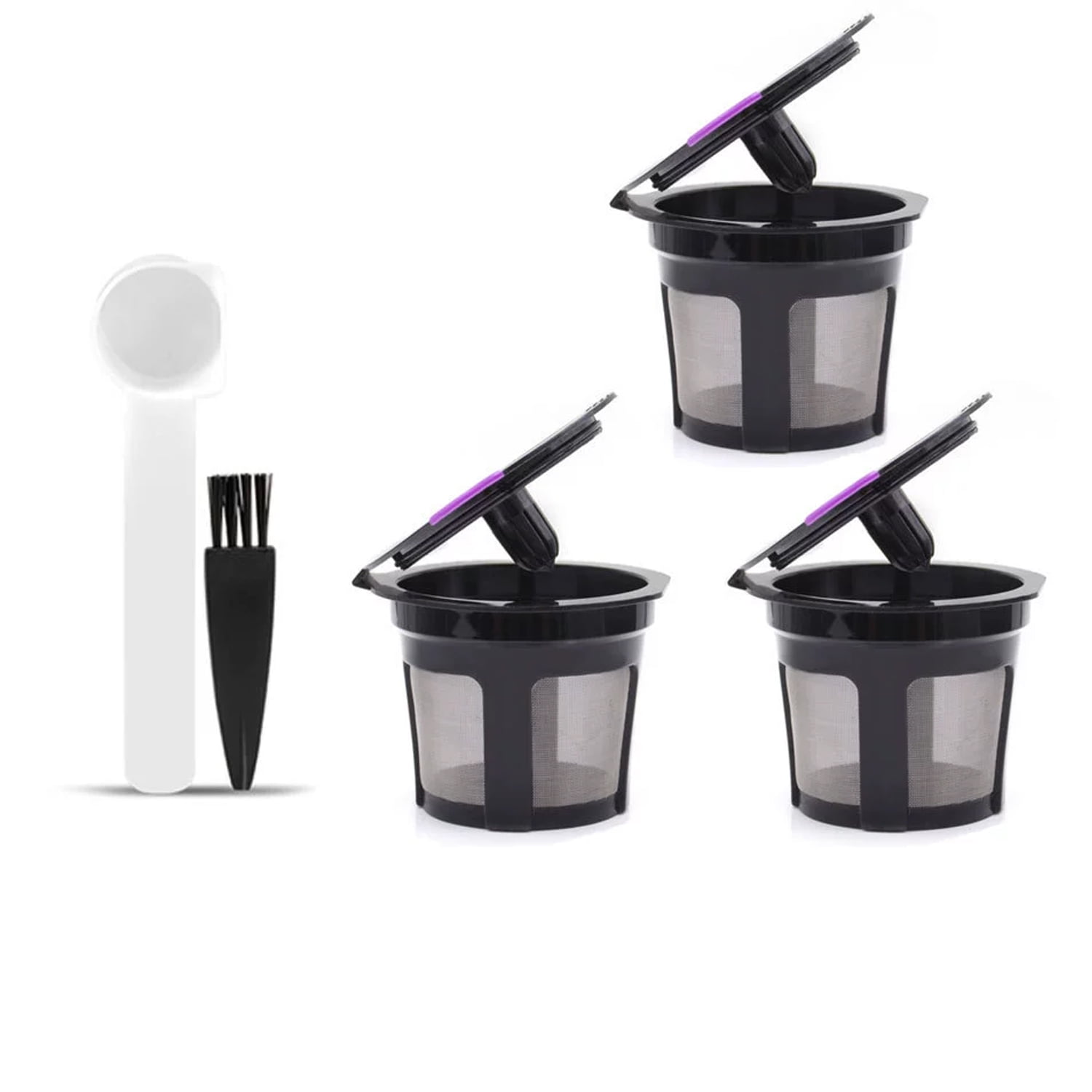 GoXteam 3 Pack Reusable K Cups with Spoon and Brushe, Universal Fit ...