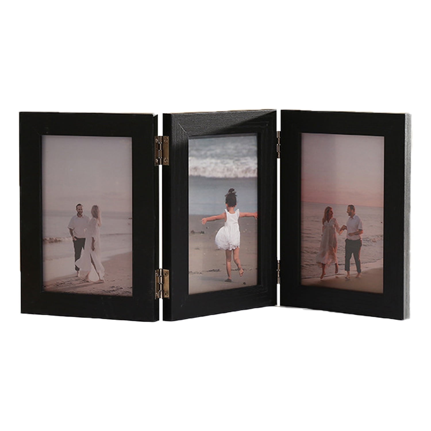 GoXteam 3 Picture Frame 4x6 Triple Hinged MDF Wood with Glass Front ...
