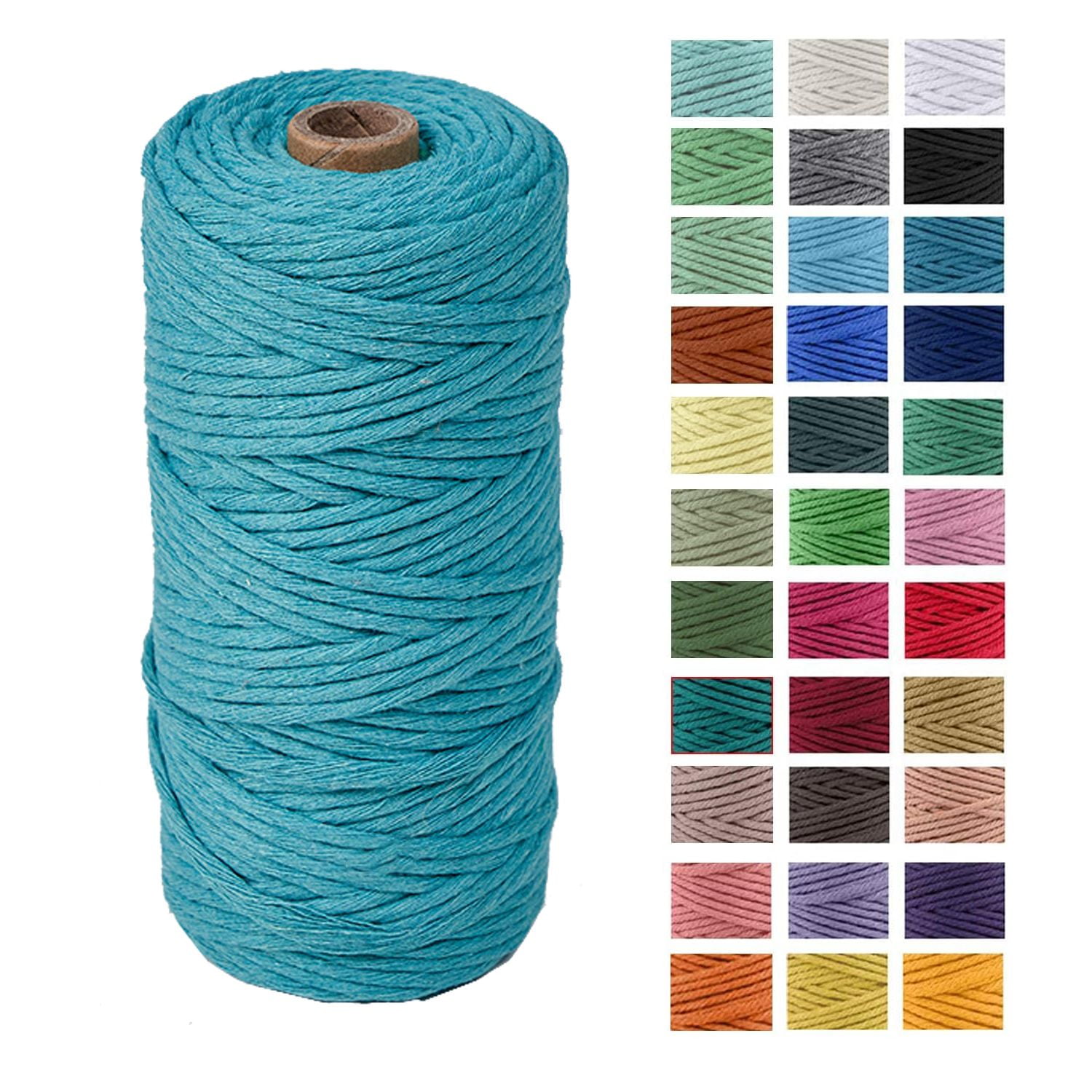 GoXteam 3mm 109yards Macrame Cord Natural Color Cotton Rope for Wall ...