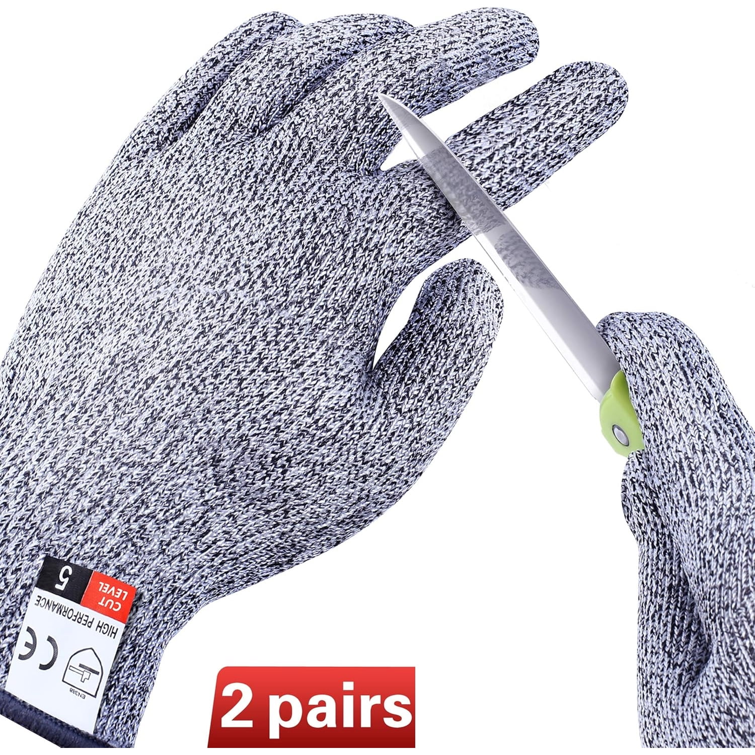 GoXteam 4 PCS Cut Resistant Gloves Level 5 Protection for Kitchen ...