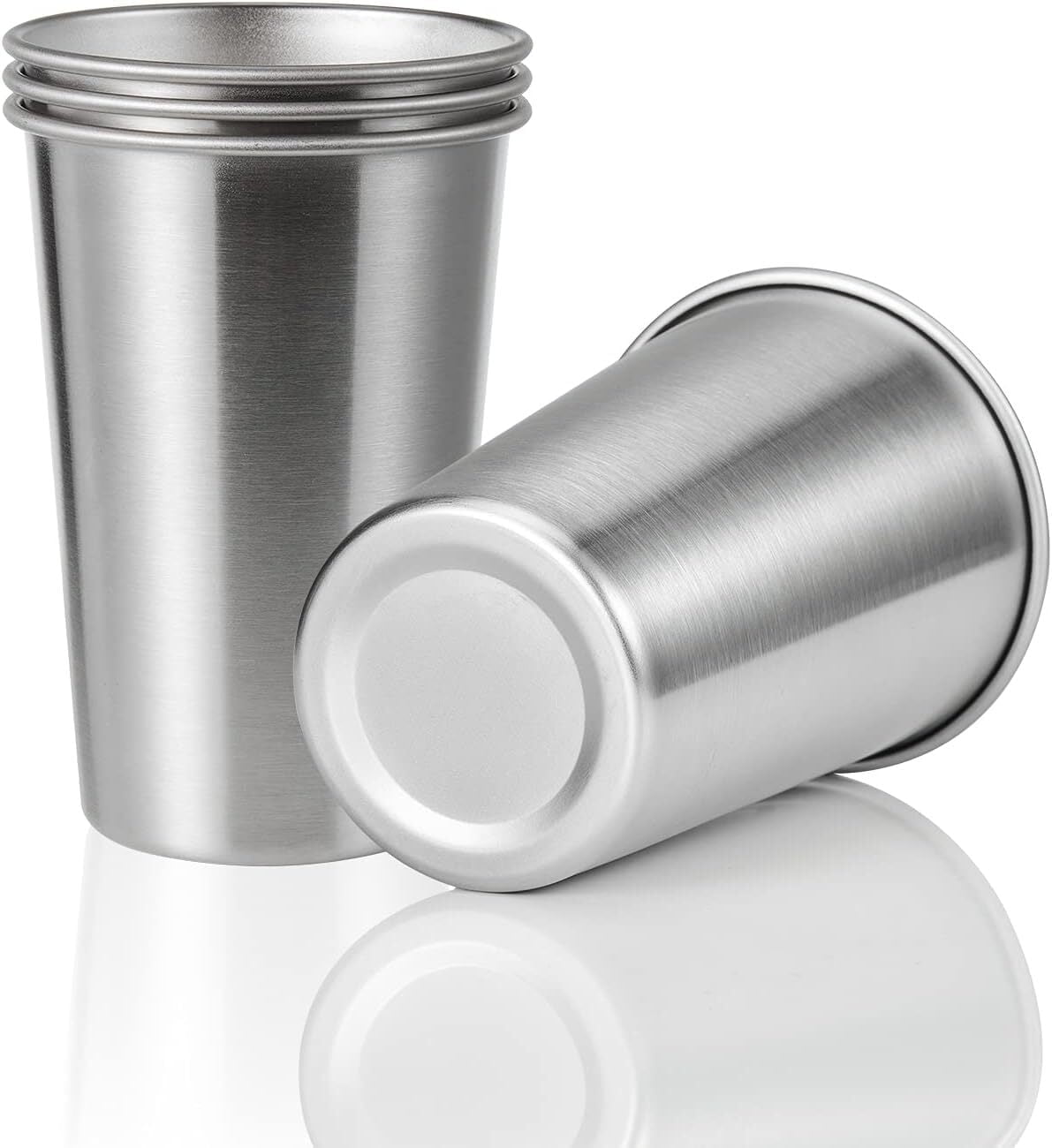 GoXteam 4 Pack 12oz Stainless Steel Pint Cup,Healthy Unbreakable and ...