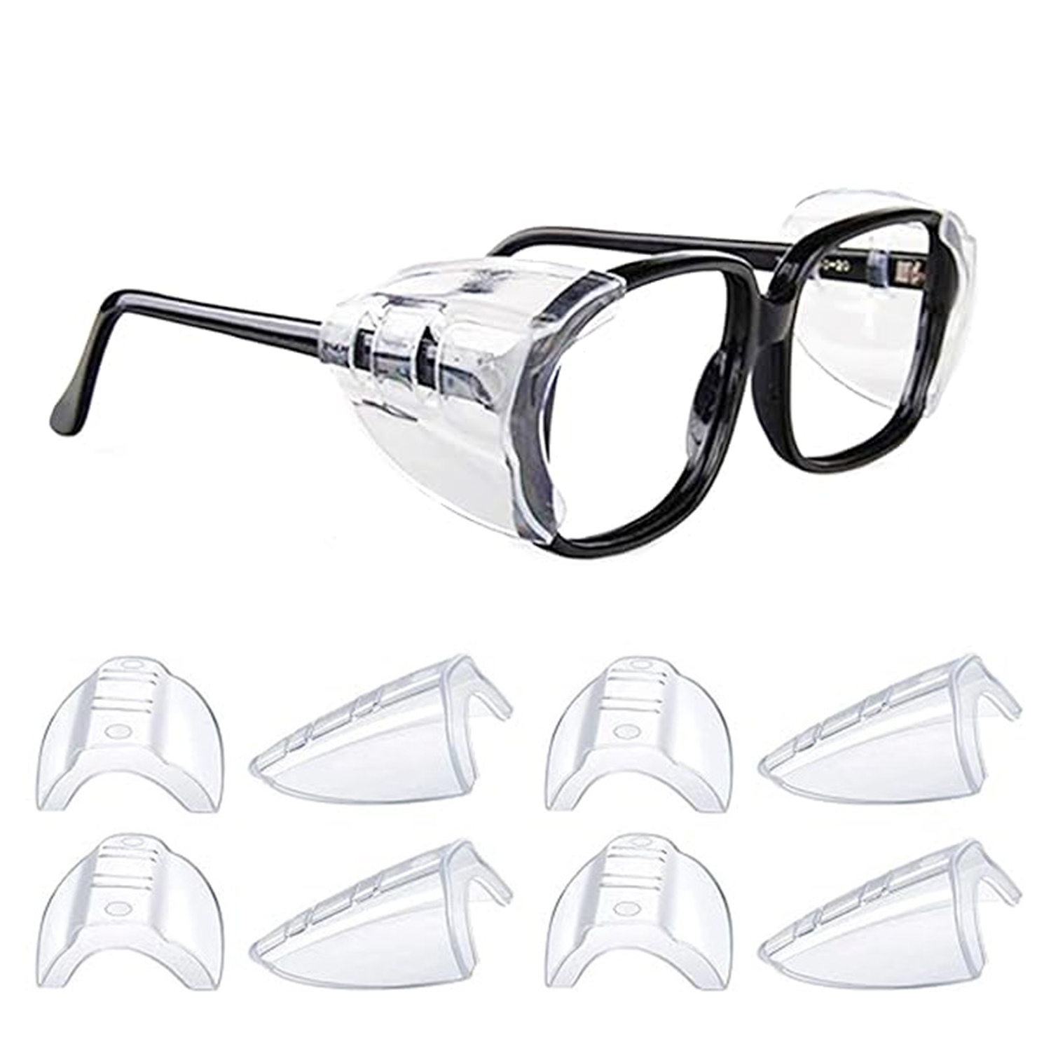 GoXteam 4 Pairs Safety Eye Glasses Side Shields, Slip On Clear Side ...