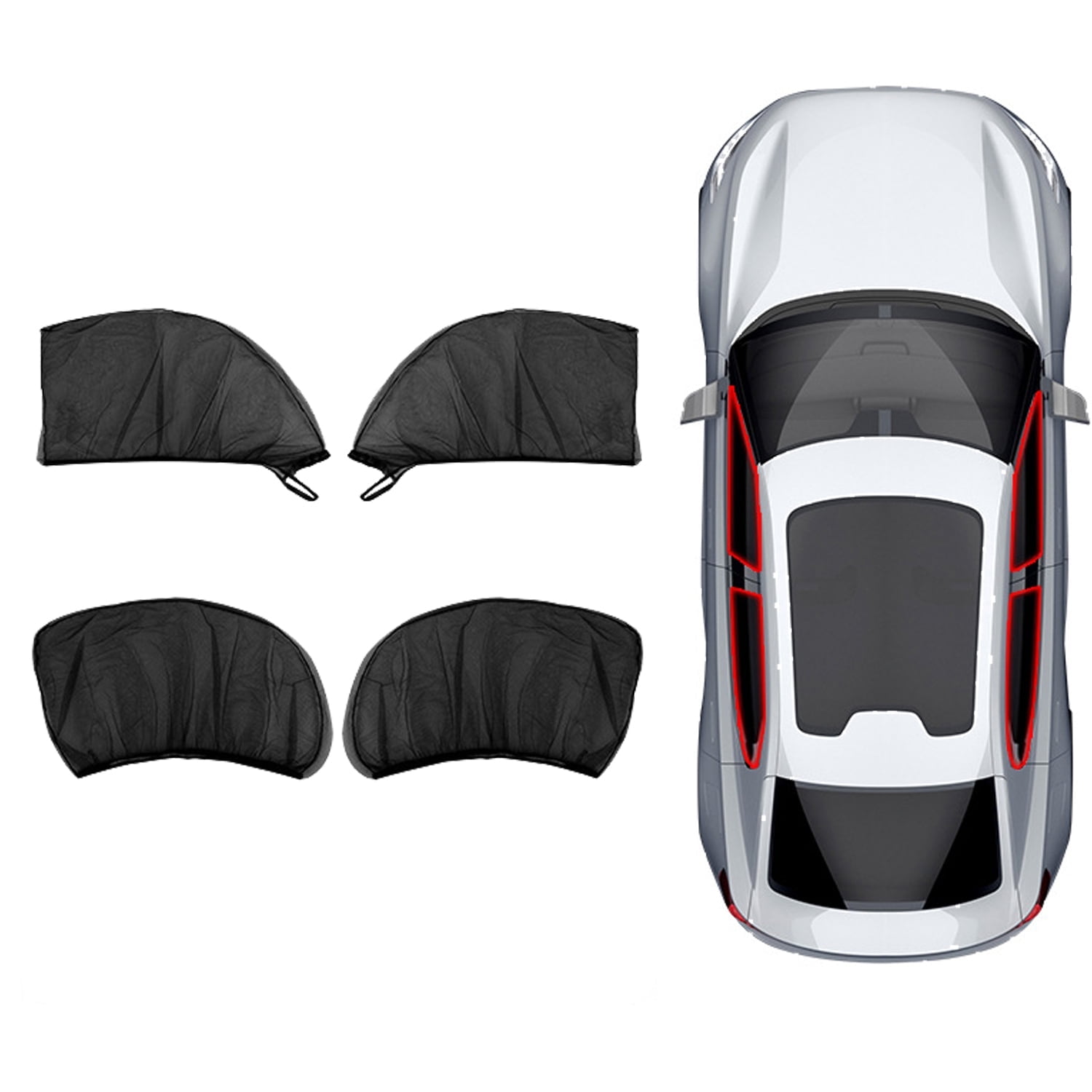 GoXteam 4Pack Super Elastic Car Window Sunshades 23" to 43", for SUV ...