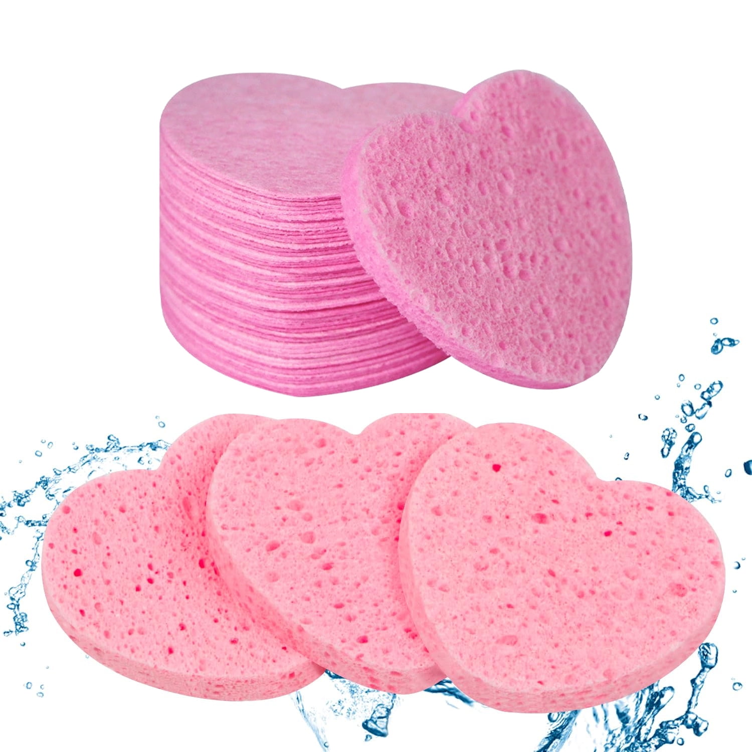 GoXteam 50-Count Compressed Facial Sponge, 100% Natural Cosmetic Spa ...