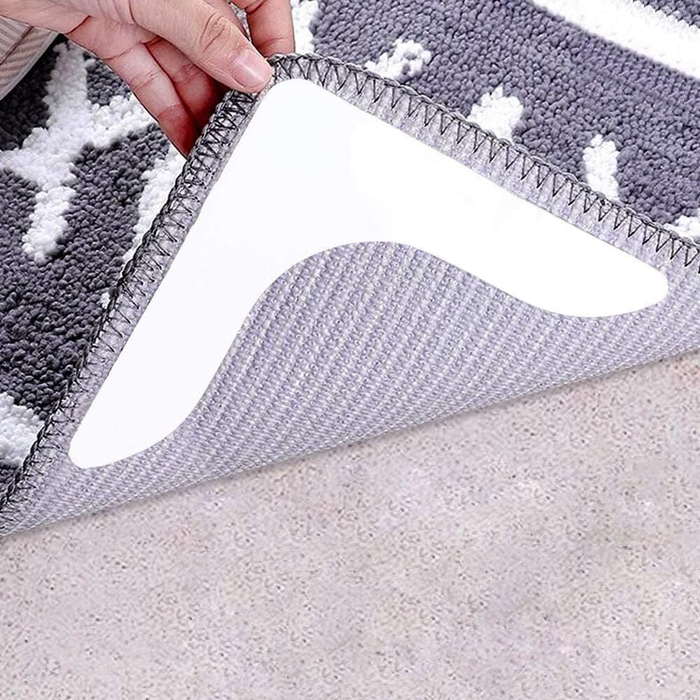 GoXteam 8 Pcs Rug Tape, Removable Prevent Curling Rug Corner Holder ...